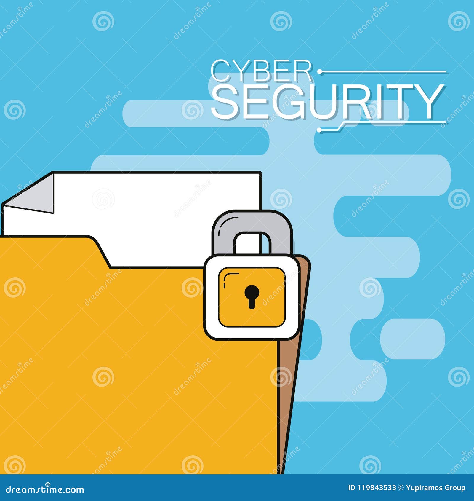 Cyber security emblem stock vector. Illustration of padlock - 119843533