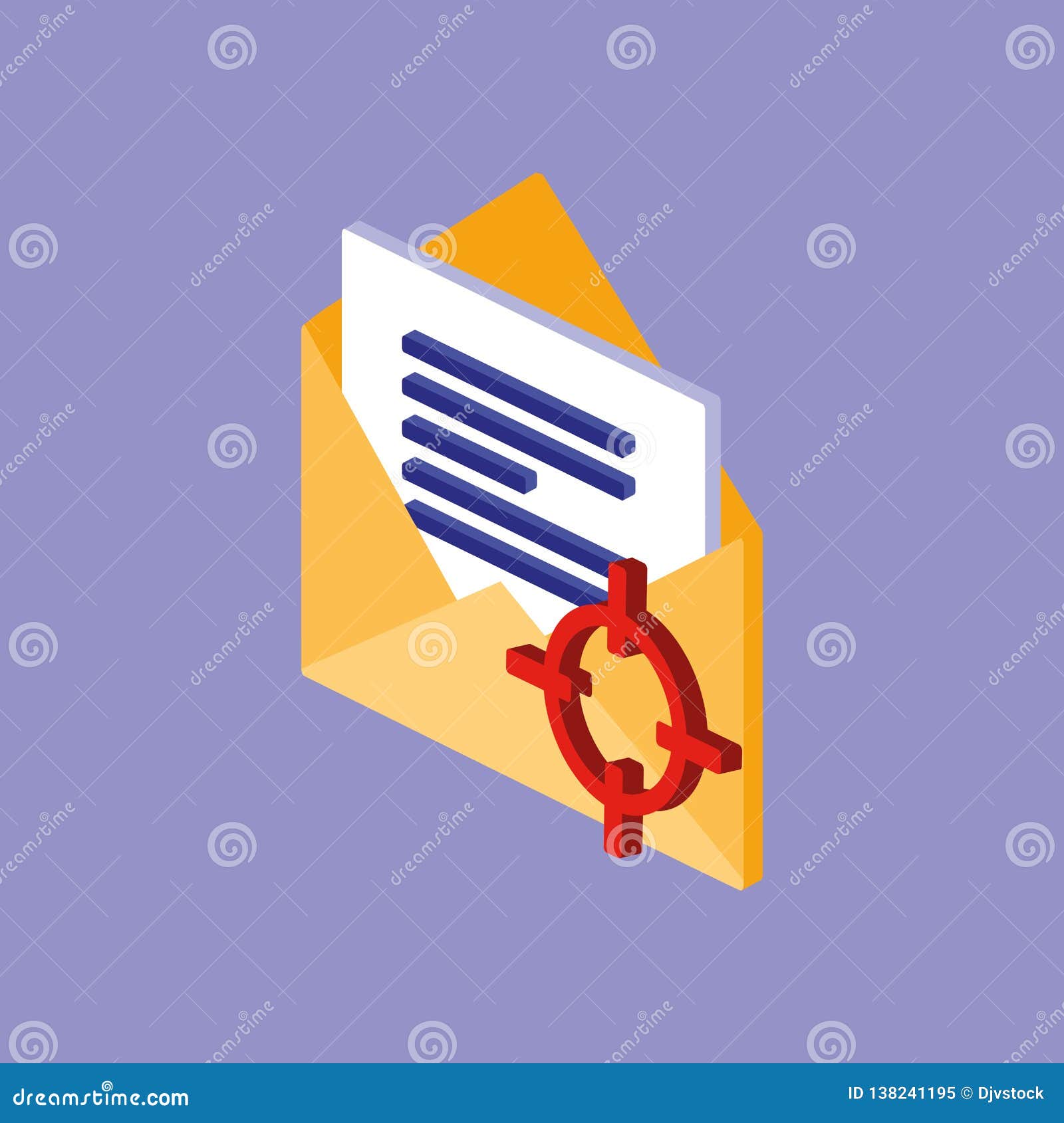 Cyber Security with Envelope and Document Stock Vector - Illustration ...