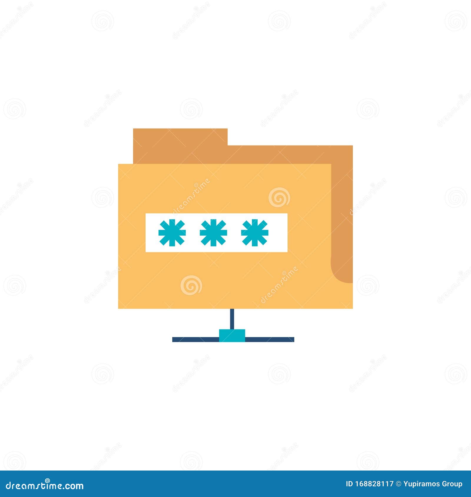 Cyber Security Folder Flat Style Icon Stock Vector - Illustration of ...