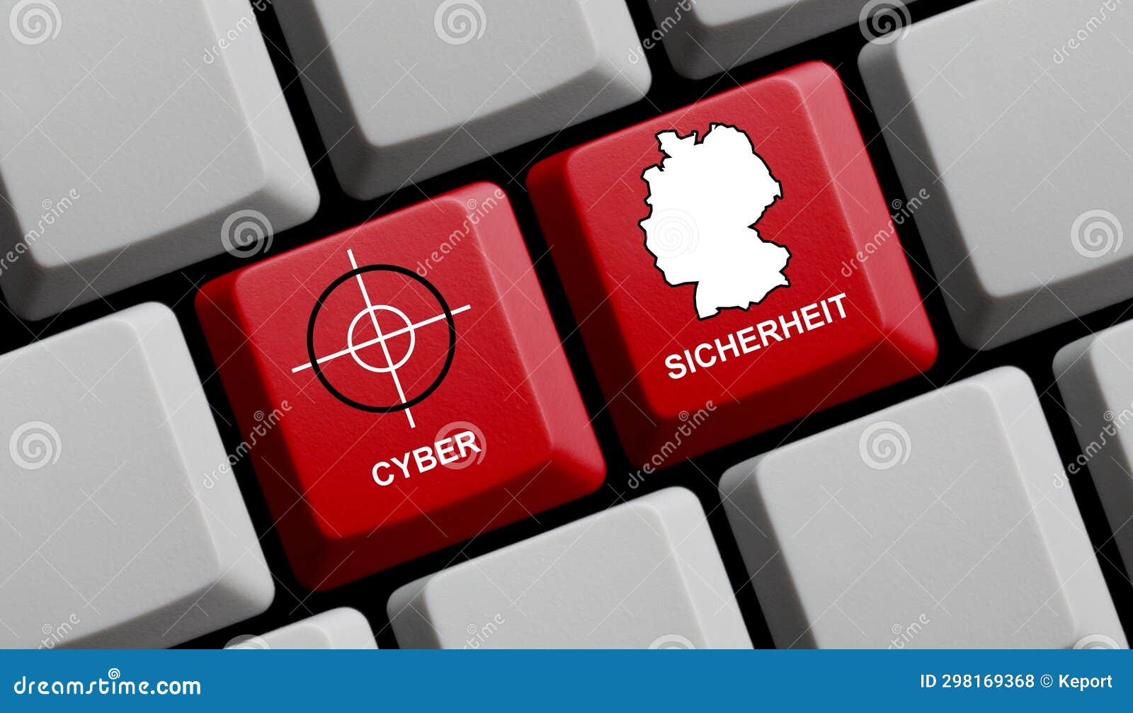 Cyber Security German in Germany - Computer Keyboard 3D Illustration ...