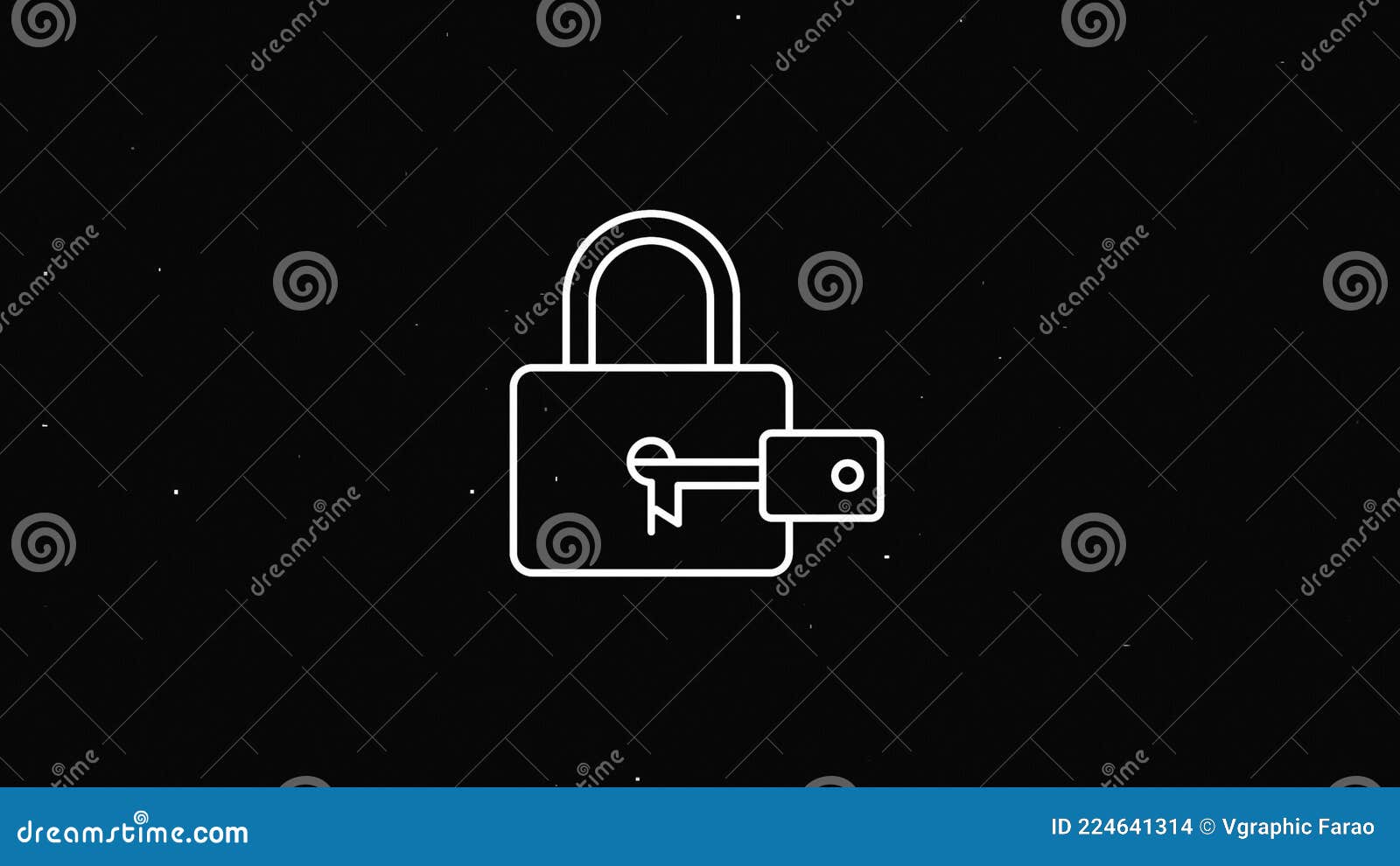 Cyber Security Glitch Icon on Dark Background. Security Concept. Motion ...