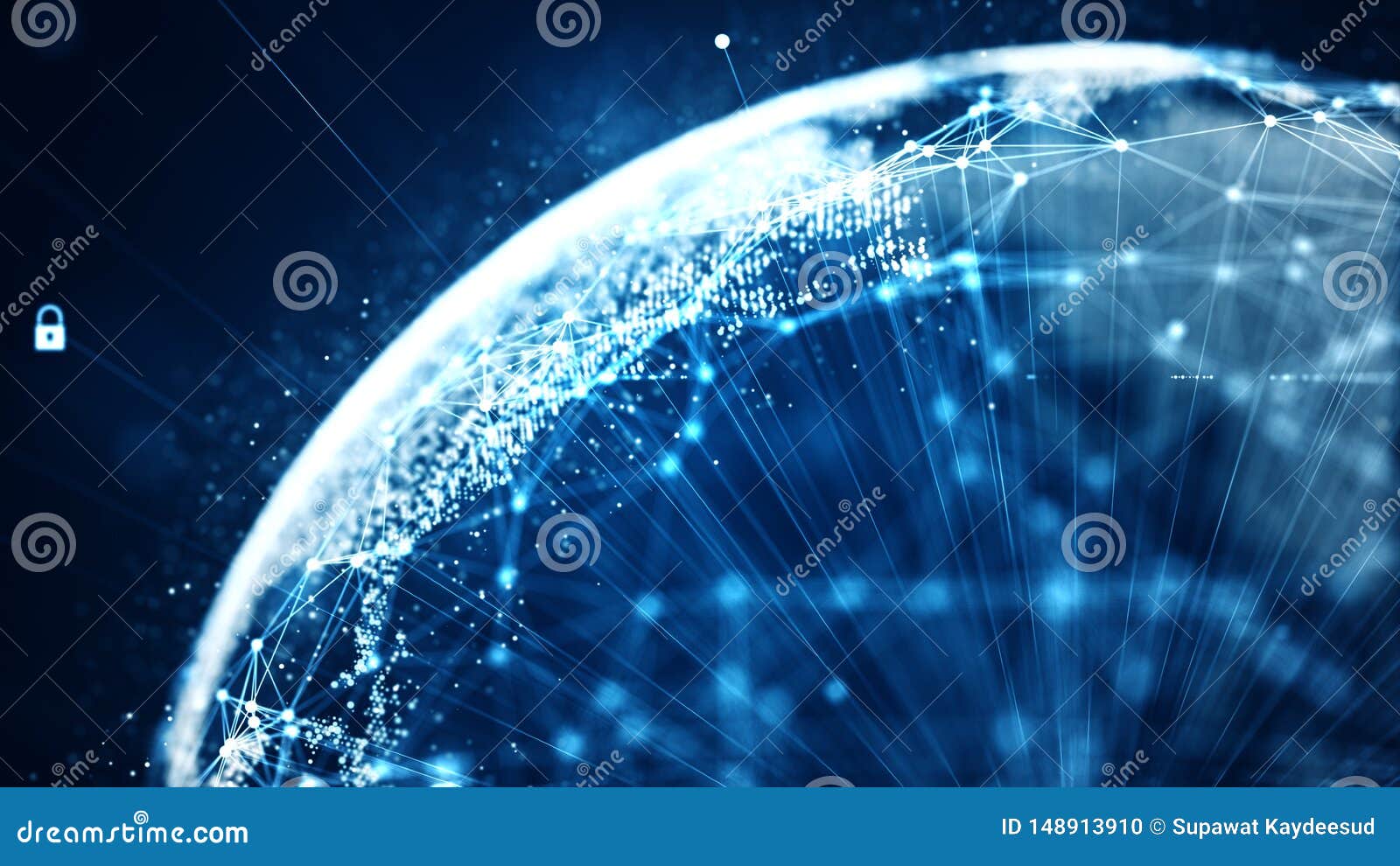 Cyber Security and Global Communication Concept Stock Illustration ...