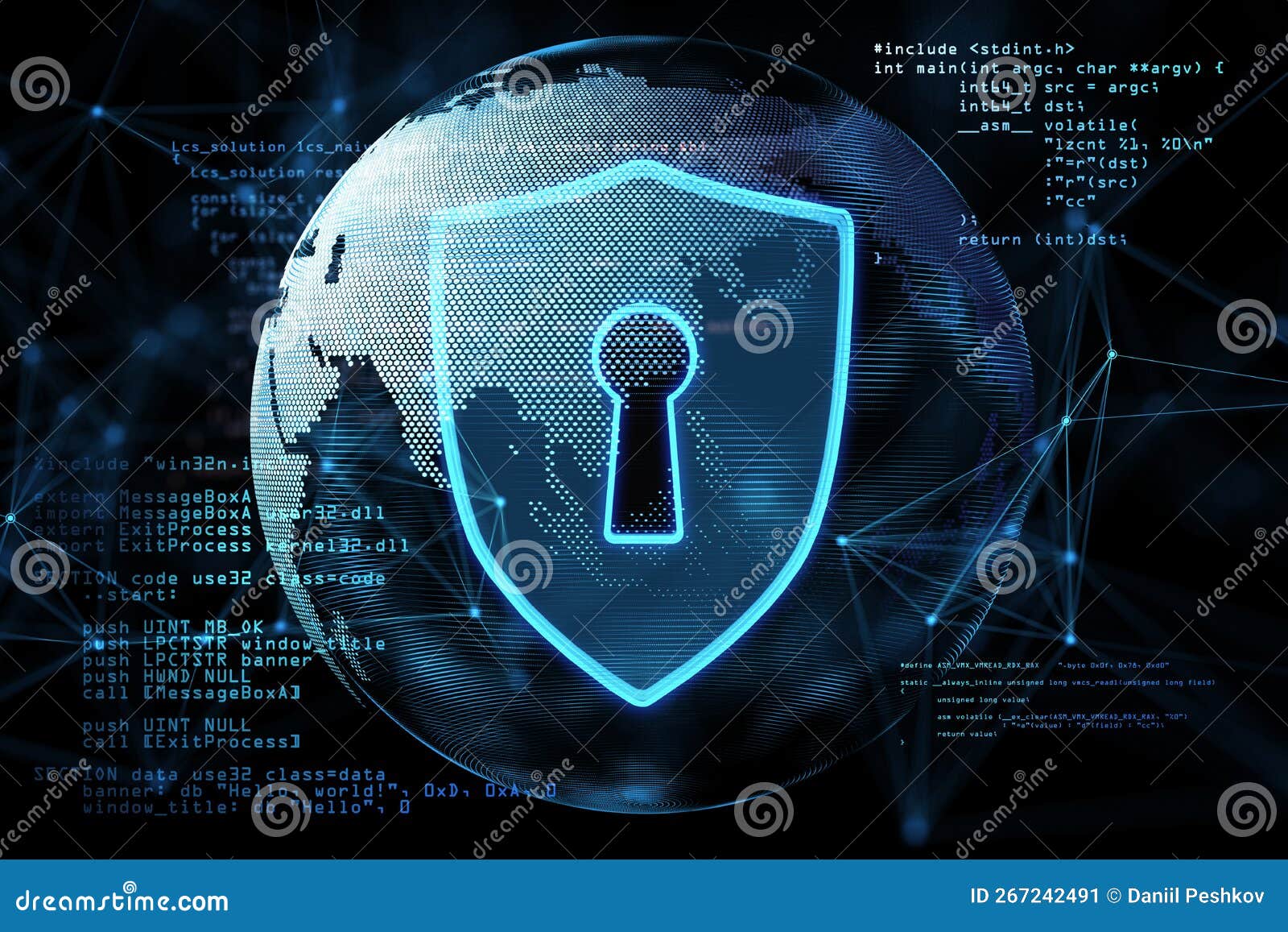 Cyber Security and Global Protection Concept with Digital Keyhole in ...