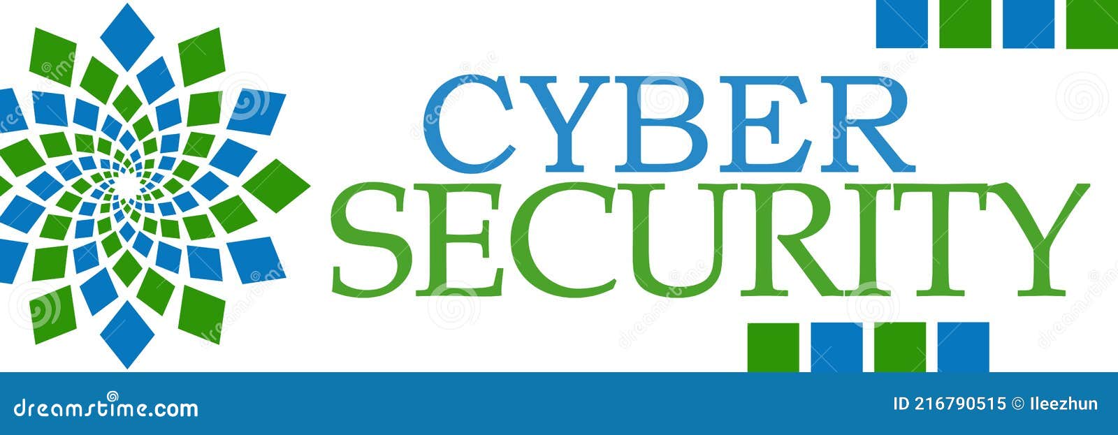 Cyber Security Green Blue Element Horizontal Stock Illustration ...