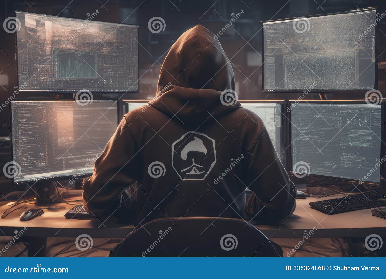 Cyber Security Hacker In A Dark Room Cyber Security Hacker In A Dark