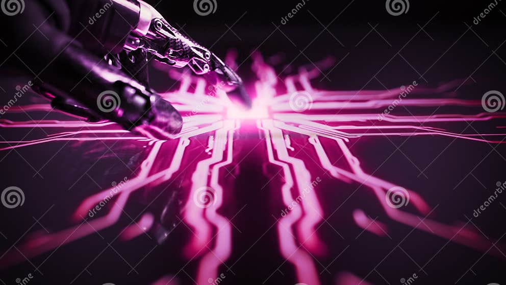 Cyber Security Hacking Concept: Rogue Artificial Intelligence Robot ...