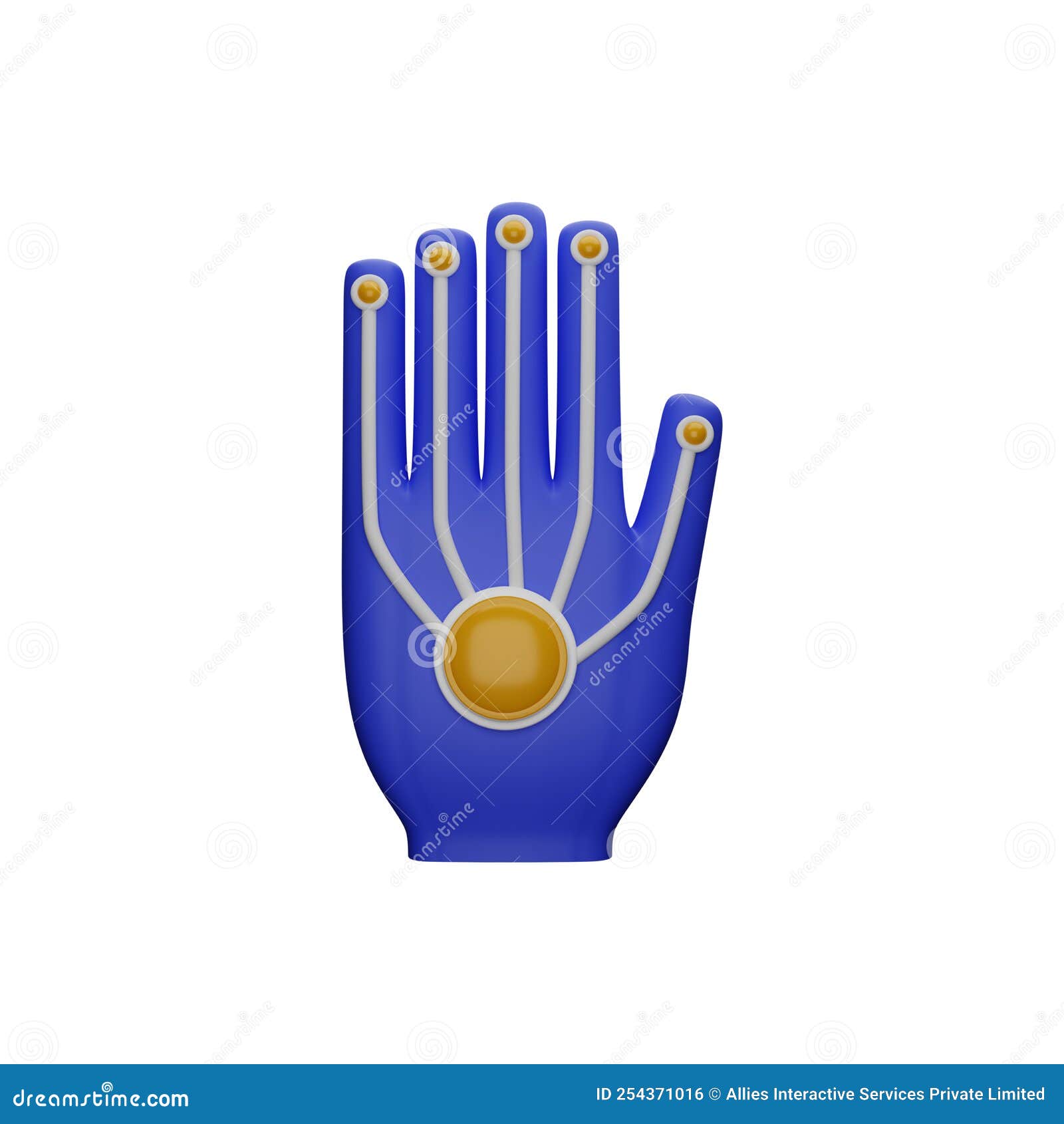 Cyber Security Hand Palm Element on White Stock Illustration ...