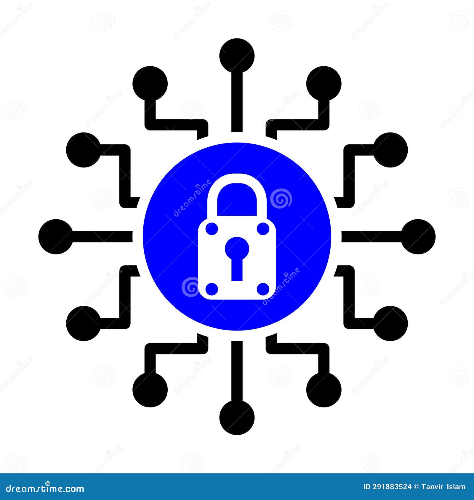 Cyber Security Icon stock illustration. Illustration of beautiful ...