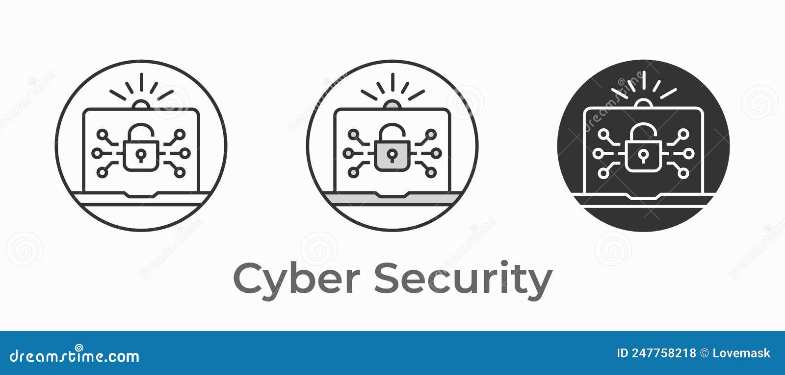 Cyber Security Icon. Black Vector Illustration Isolated on White ...