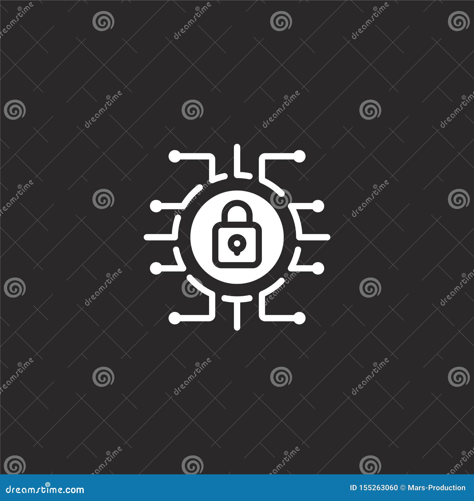 Cyber Security Icon. Filled Cyber Security Icon for Website Design and ...