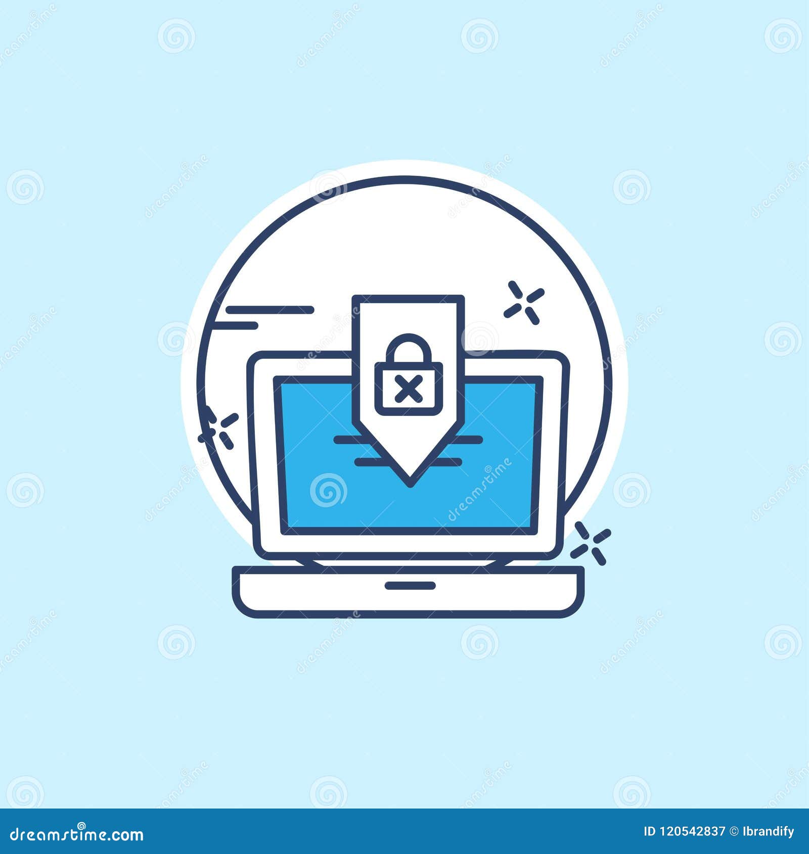 Cyber Security Icon with Light Blue Background Vector Stock Vector ...