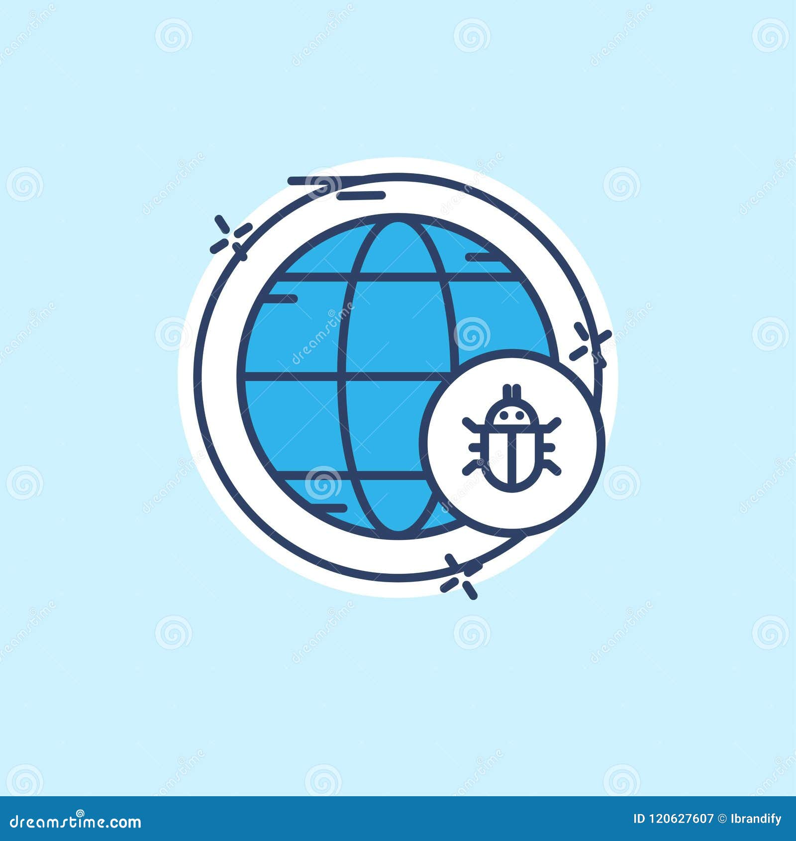 Cyber Security Icon with Light Blue Background Vector Stock Vector ...