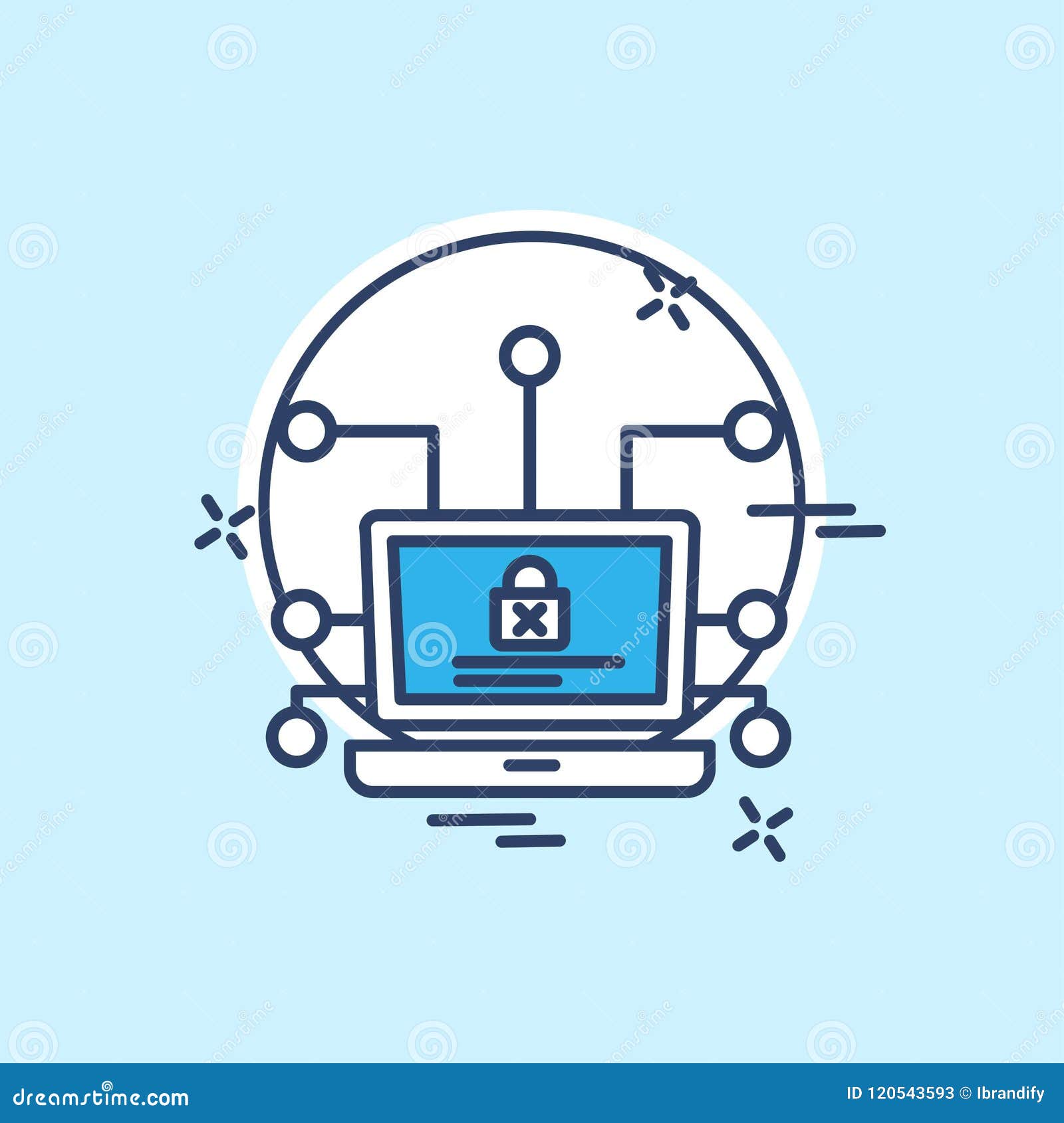 Cyber Security Icon with Light Blue Background Vector Stock Vector ...