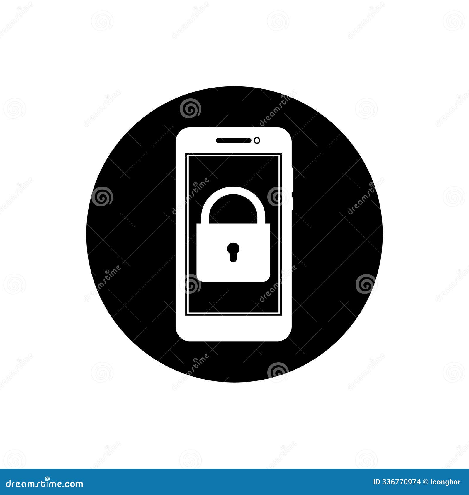 Cyber Security Icon Rounded Button Style Vector Stock Illustration
