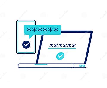 Cyber Security Icon. Two-factor or Multifactor Authentication Stock ...