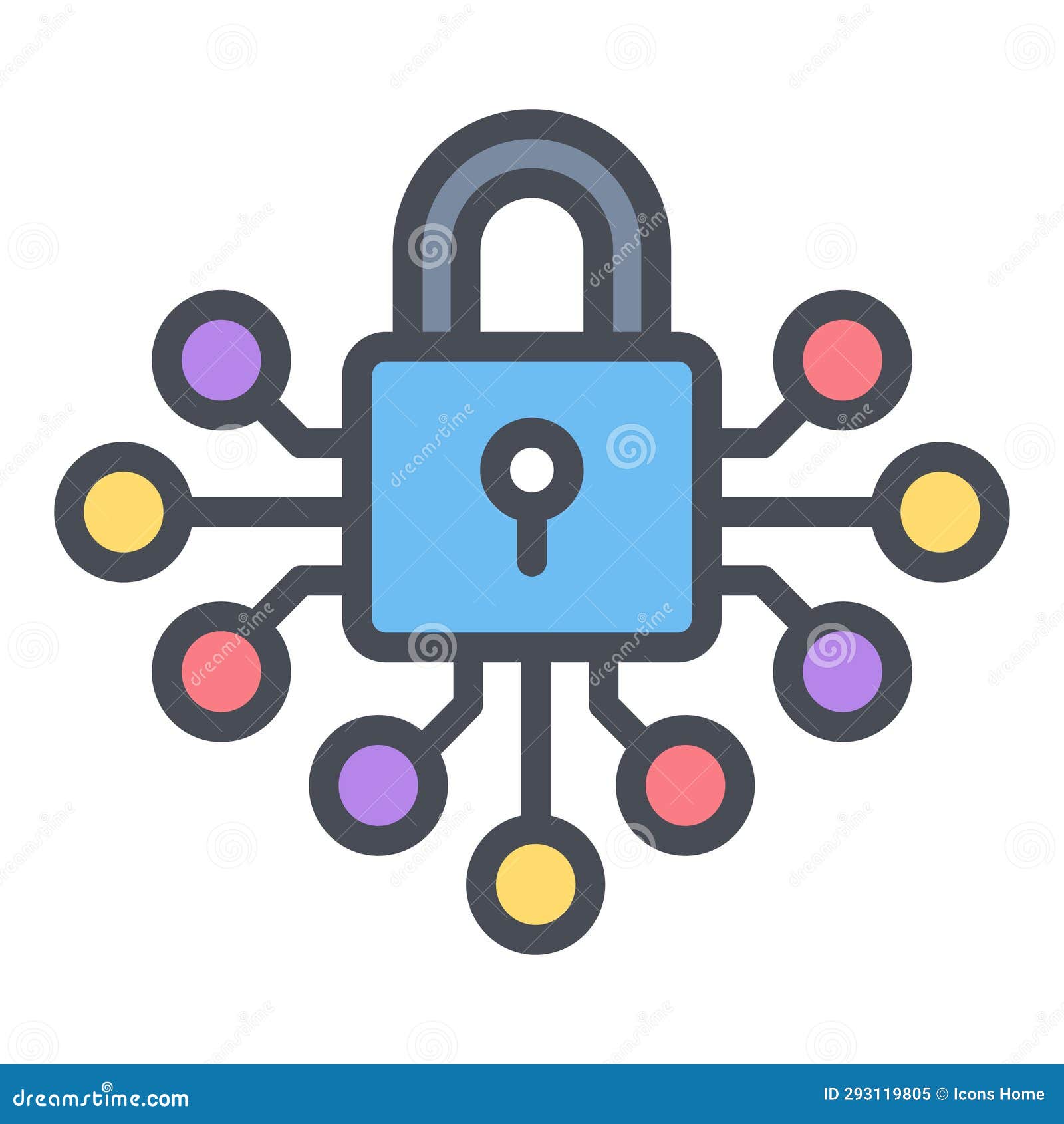 Cyber Security Icon, Vector Illustration Keyhole Icon. Encryption ...