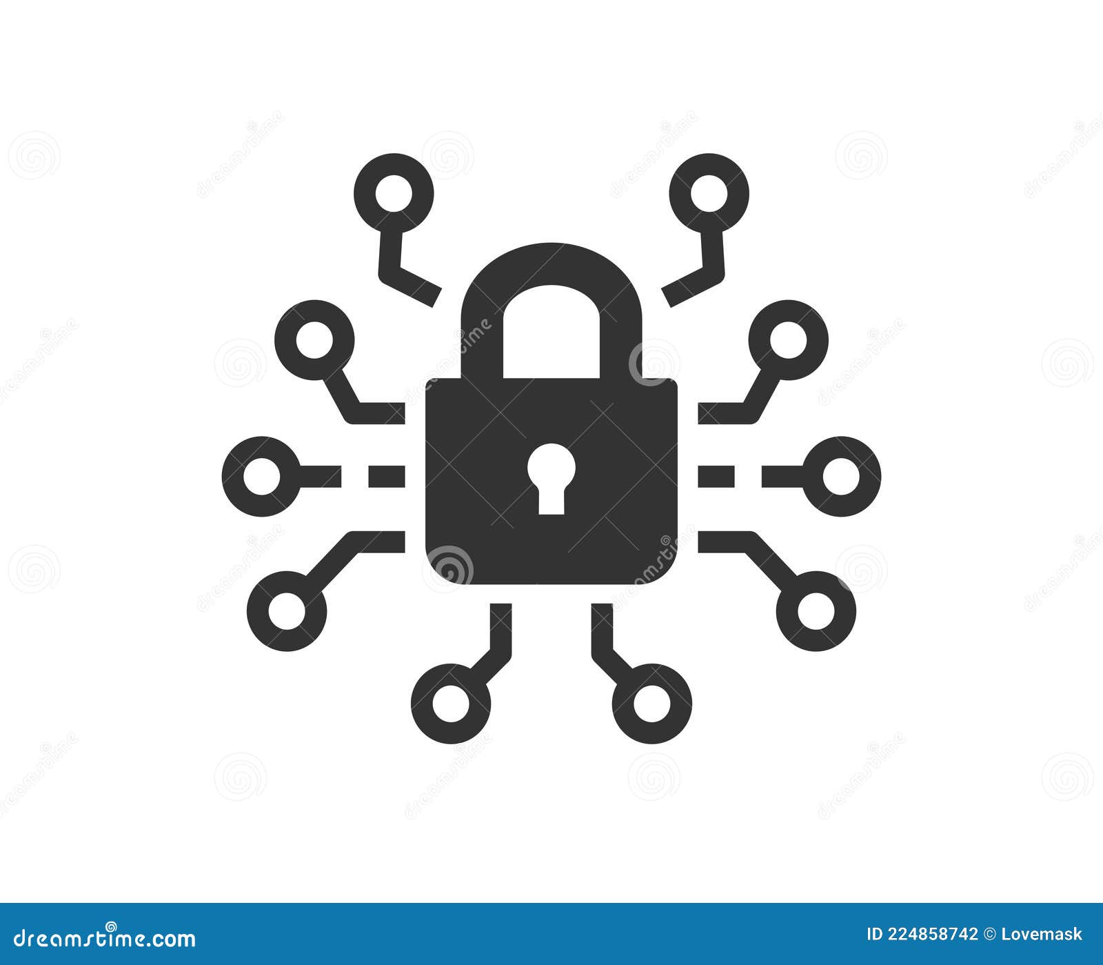 Cyber Security Icon on White Background. Vector Illustration. Stock ... Cyber Security Icon on White Background. Vector Illustration. Stock ...