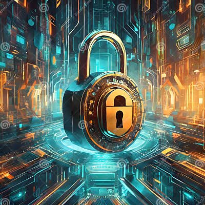 Cyber Security, Illustration of a High Security Padlock Stock ...