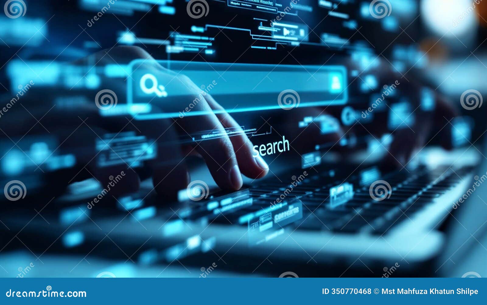 Futuristic Digital Dashboard with Holographic Speedometer and Neon ...