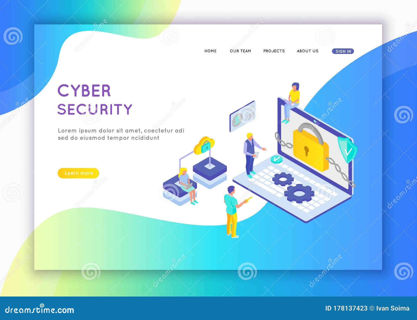Cyber Security Infographic, Banner with Hero Protect Data and ...