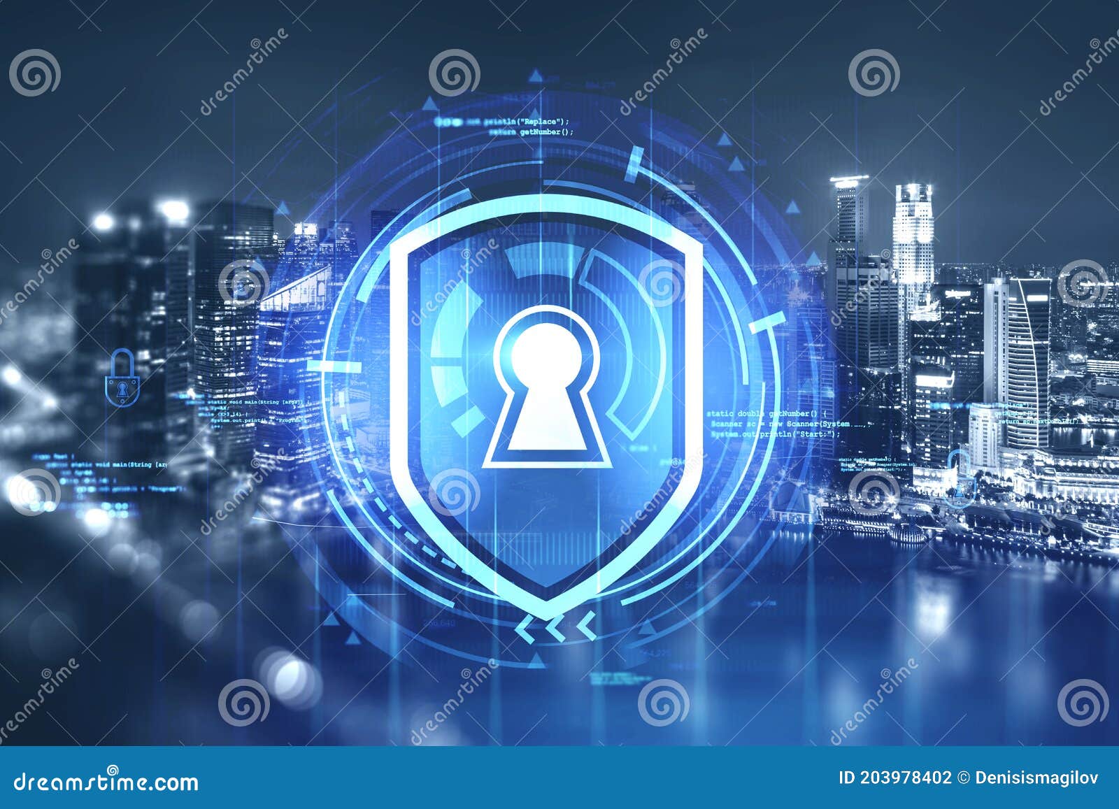 Cyber Security Interface in Night City Stock Photo - Image of ...