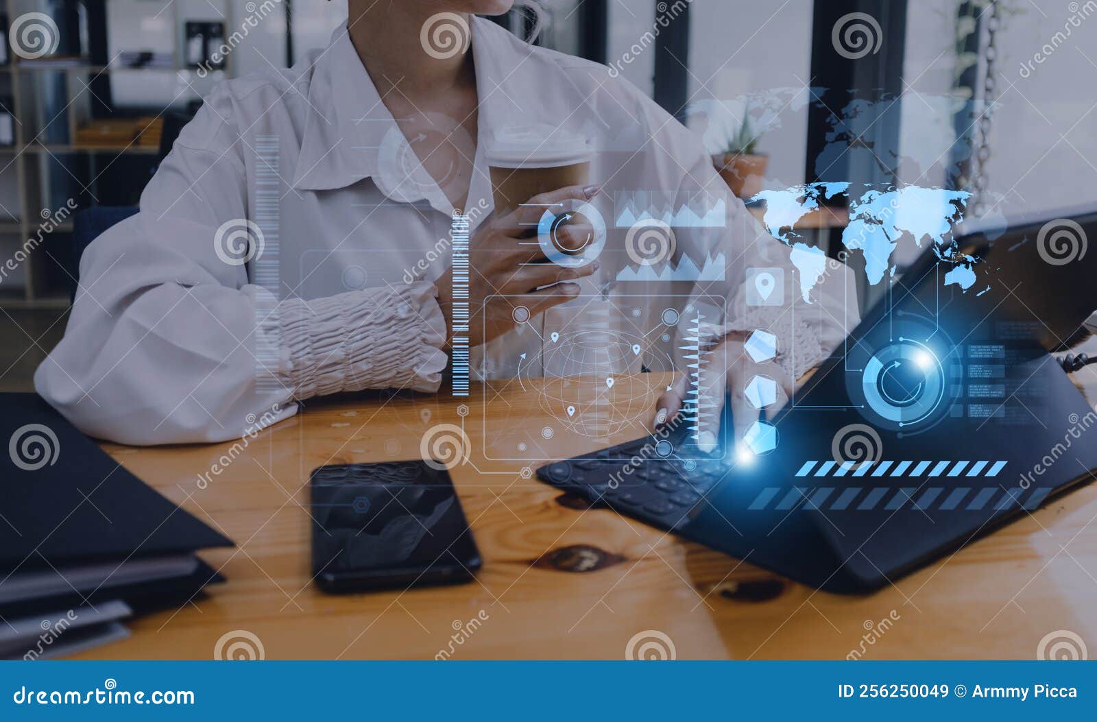 Cyber Security Internet and Networking Concept. Businessman Hand ...