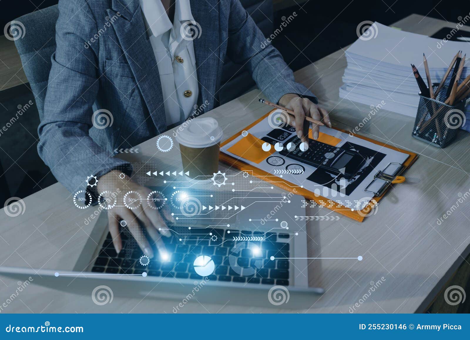 Cyber Security Internet and Networking Concept. Businessman Hand ...