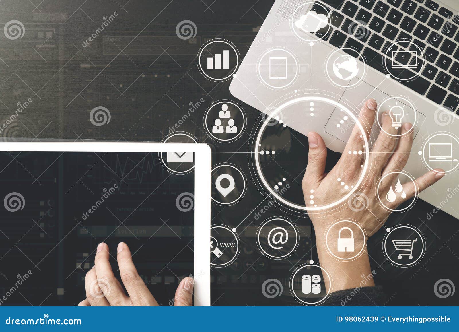 Cyber Security Internet and Networking Concept.Businessman Hand Stock ...