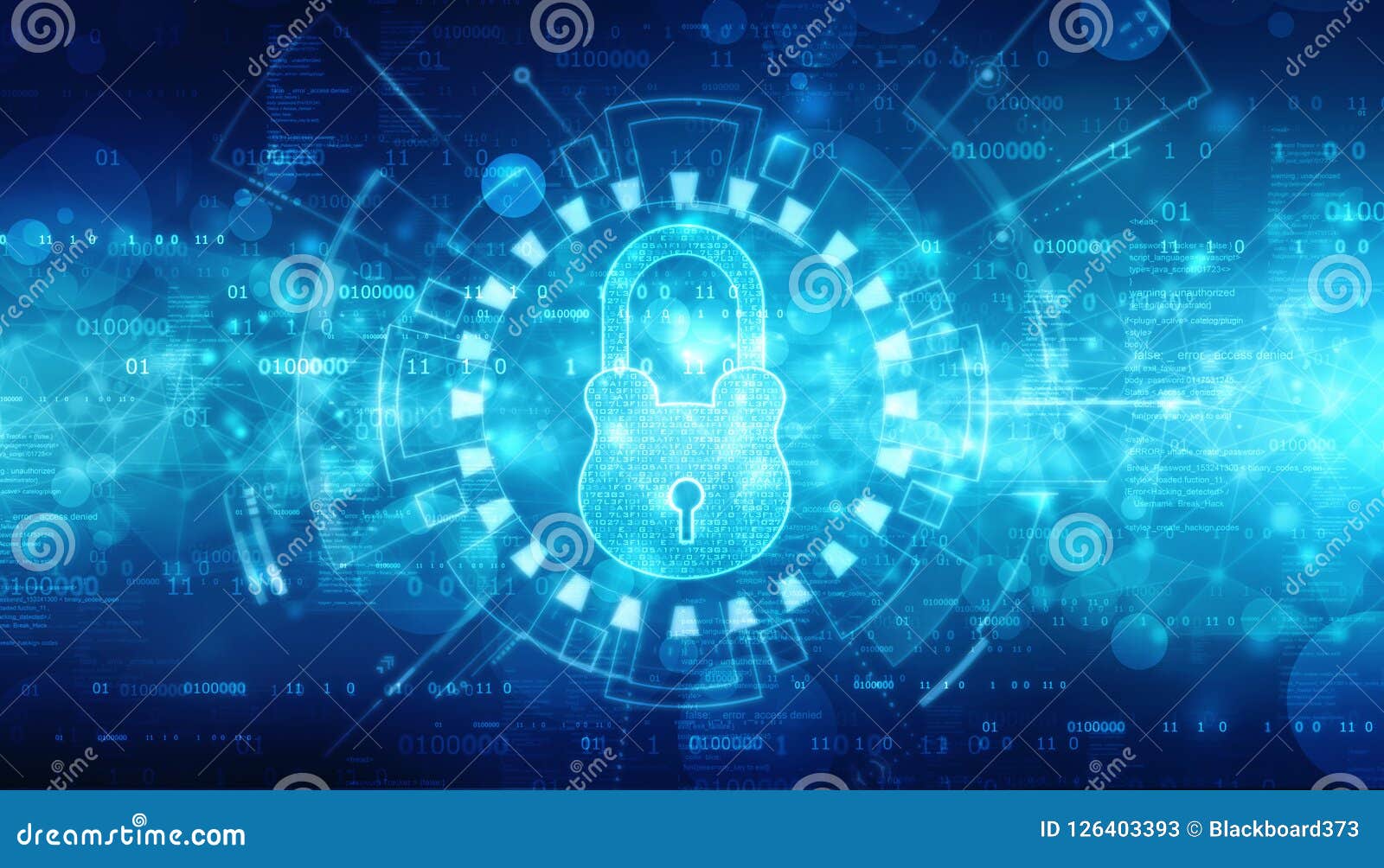 Cyber Security and Internet Security Background, Lock on Digital ...