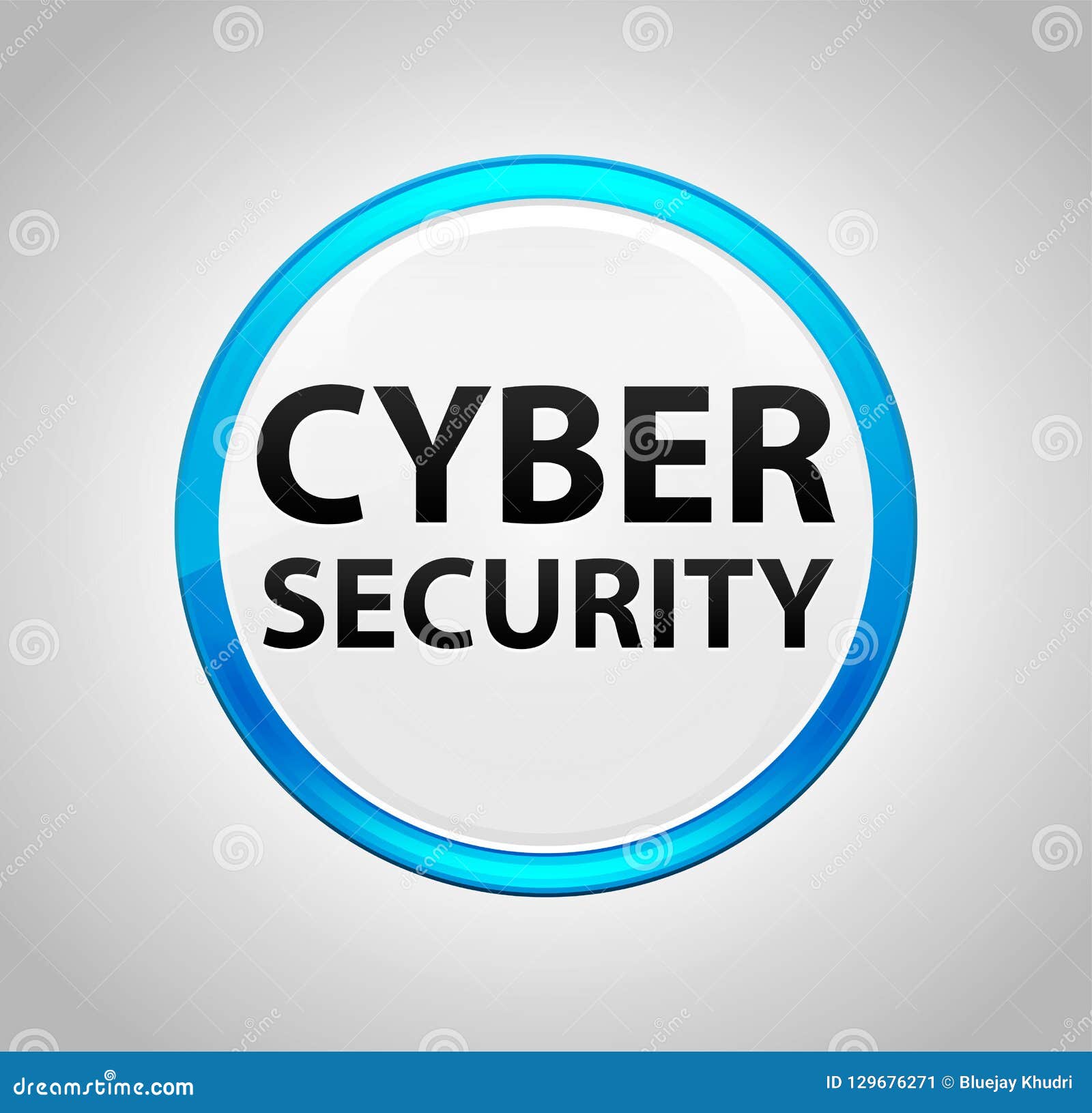 Cyber Security Round Blue Push Button Stock Illustration - Illustration ...