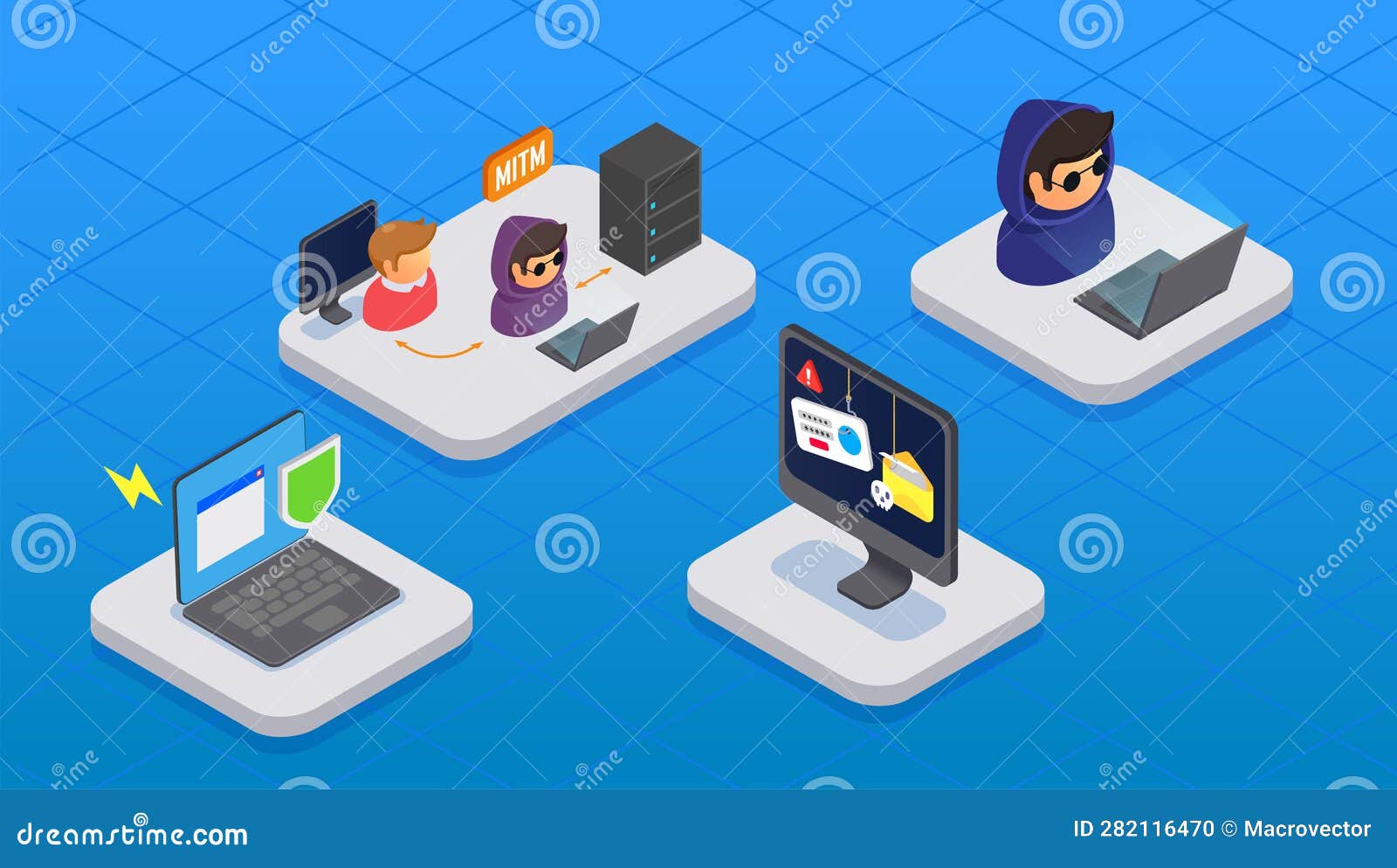 Cyber Security Isometric stock vector. Illustration of icon - 282116470