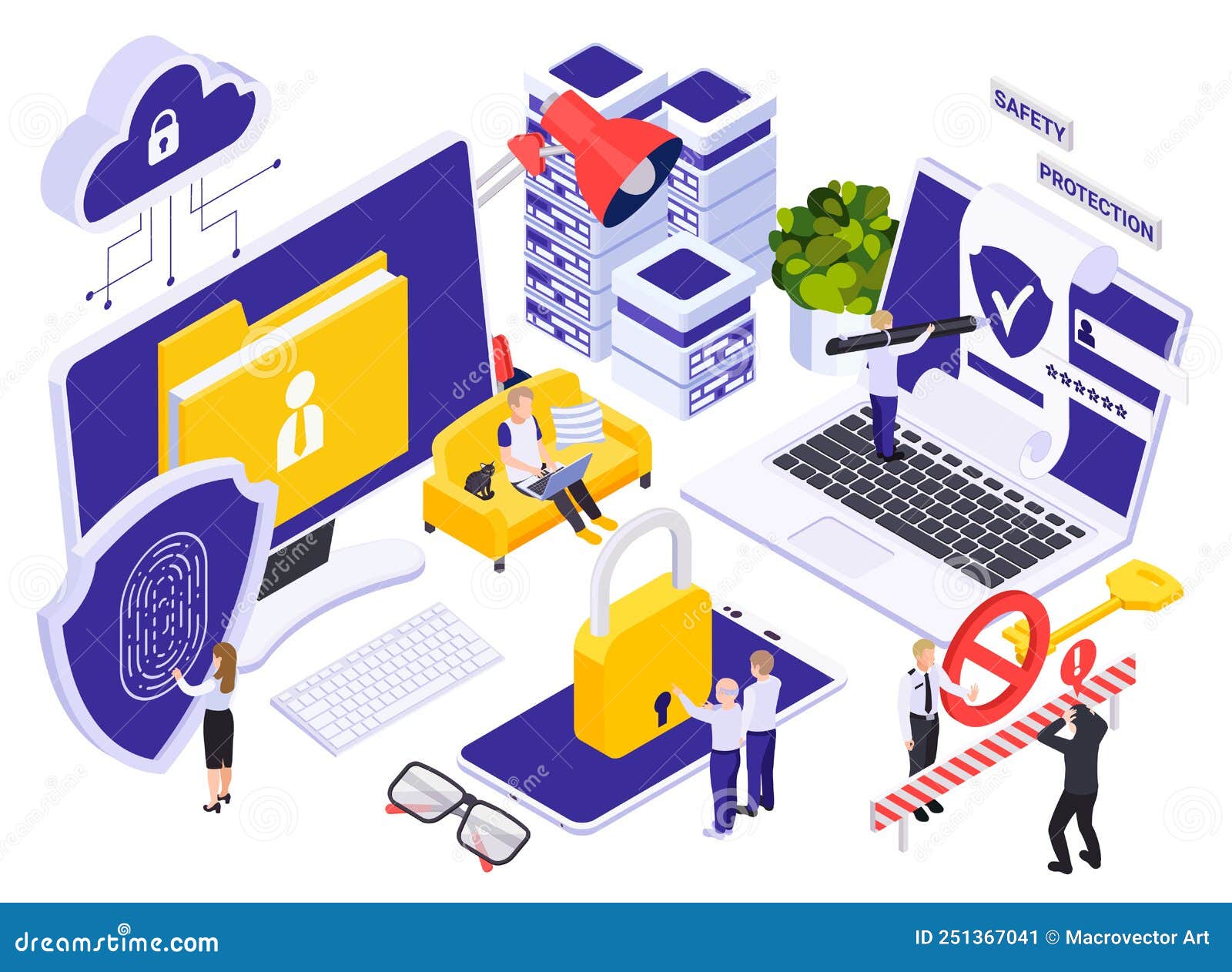 Cyber Security Isometric Icons Stock Vector - Illustration of ...