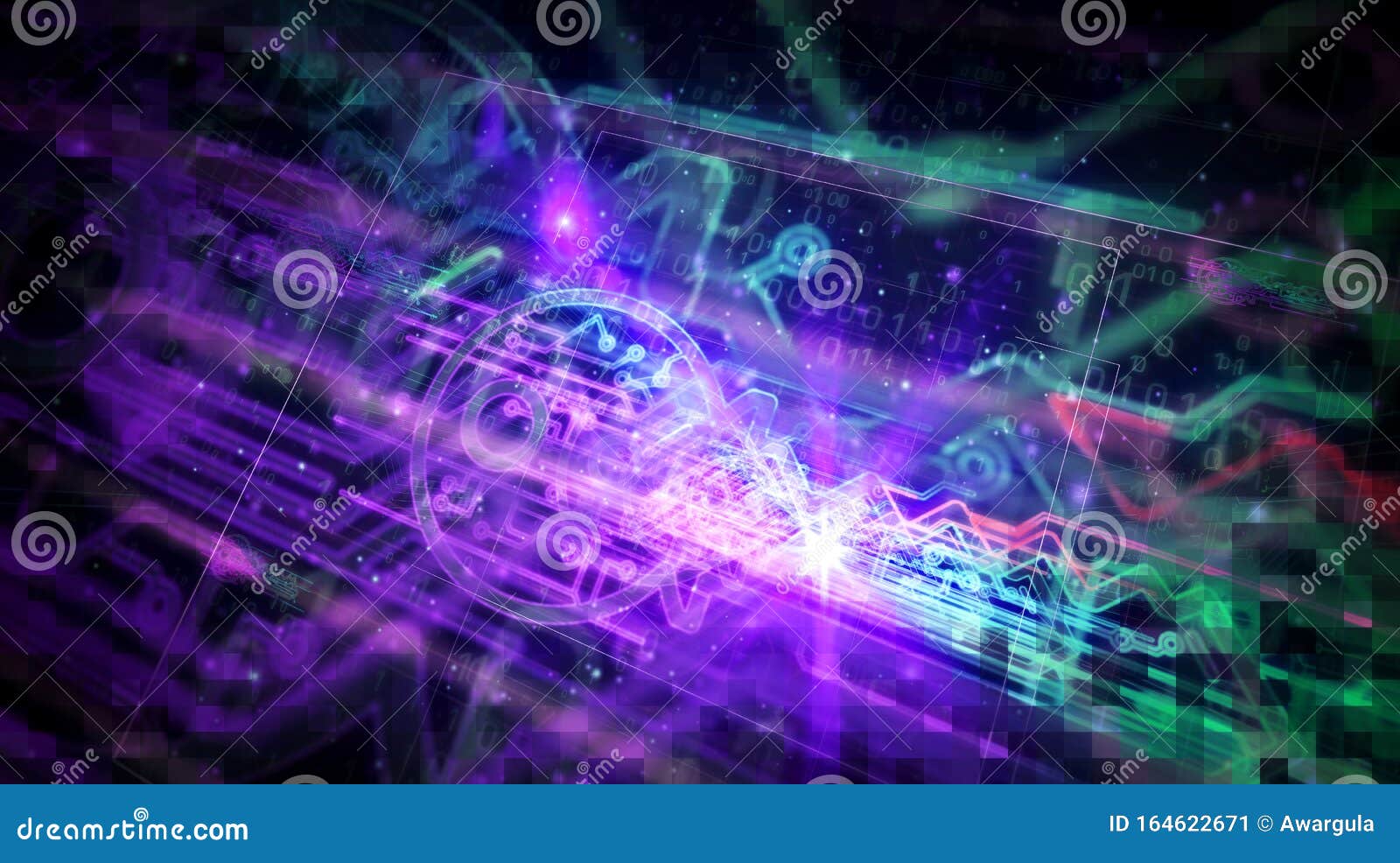 Cyber Security Key Futuristic Illustration Stock Illustration ...