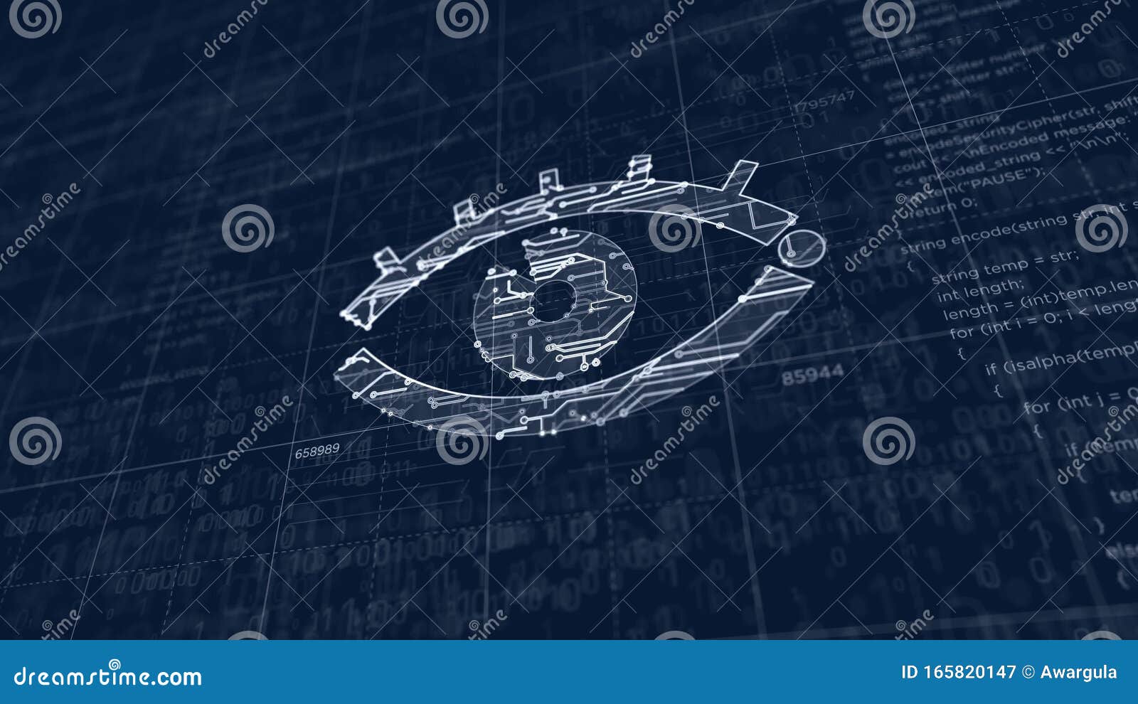 Cyber Spying with Eye Symbol Futuristic Sketch Stock Video - Video of ...