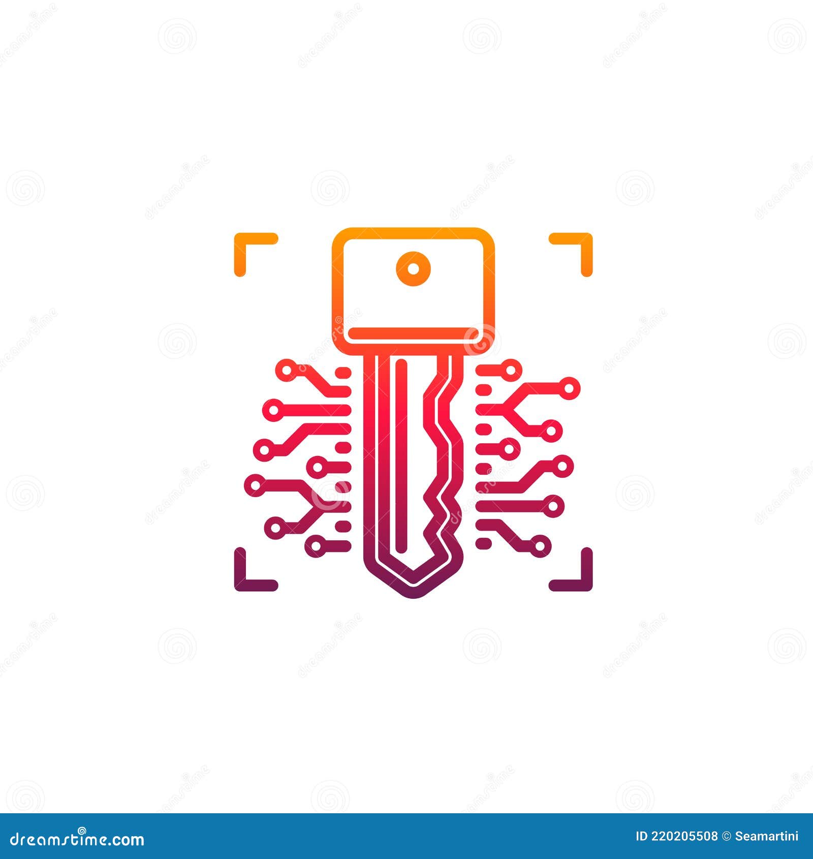 Cyber Security Key Isolated Icon of Web Security Stock Vector ...