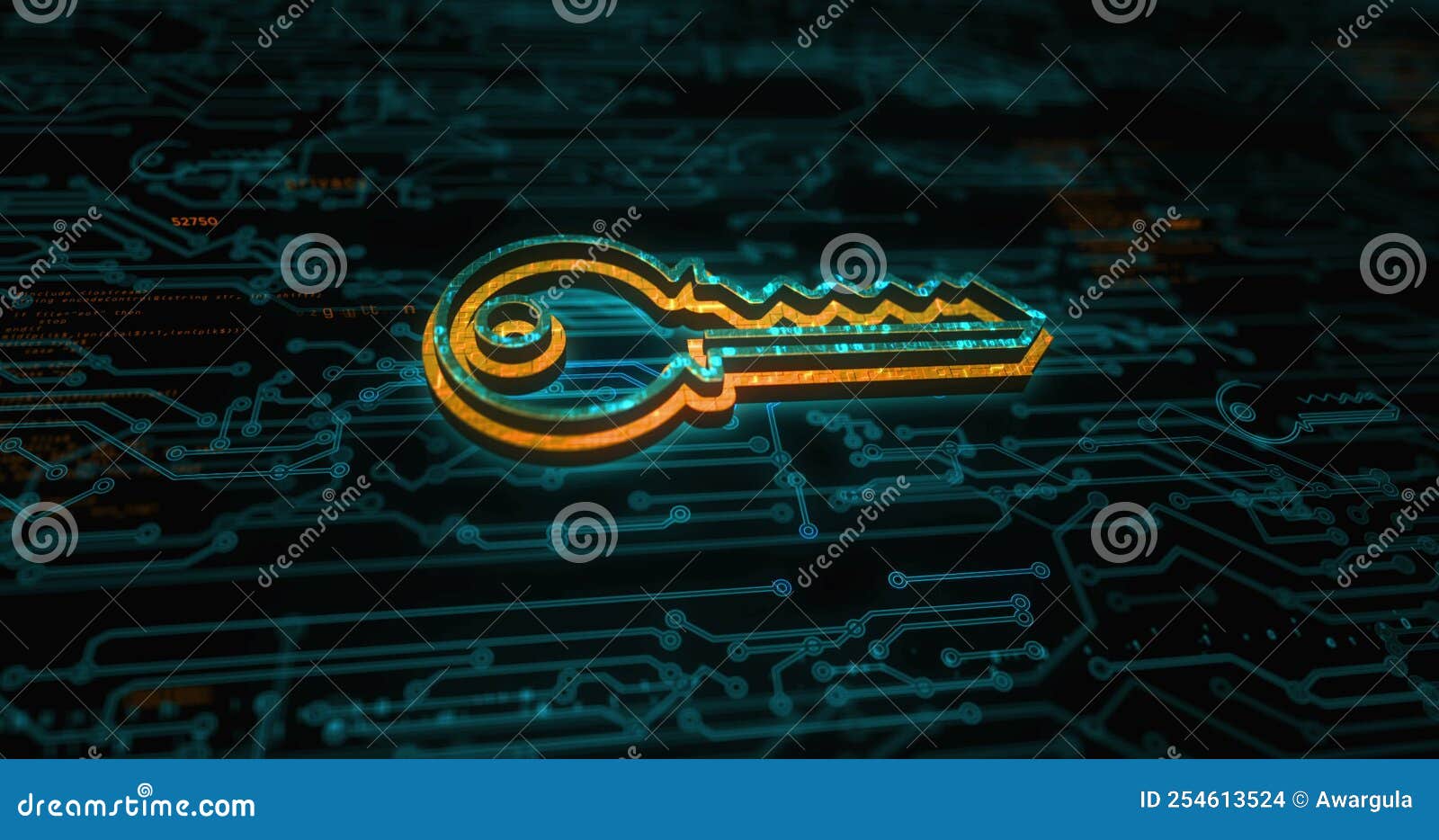 Cyber Security with Key Symbol Digital Concept Stock Footage - Video of ...