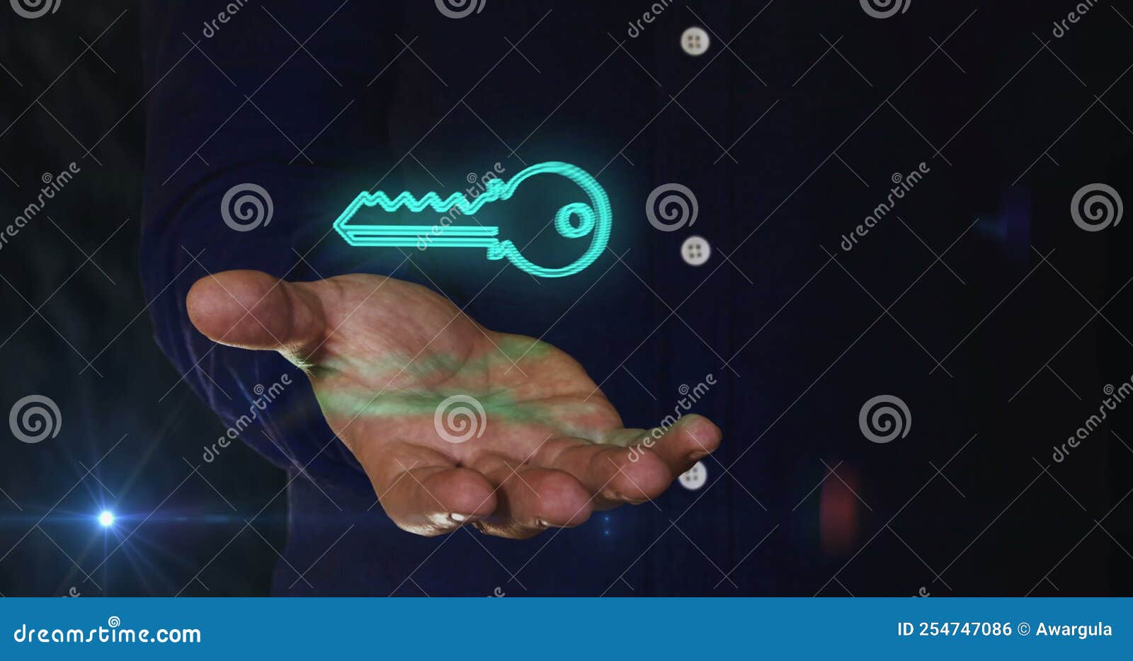 Cyber Security with Key Symbol Over Hand Stock Footage - Video of safe ...