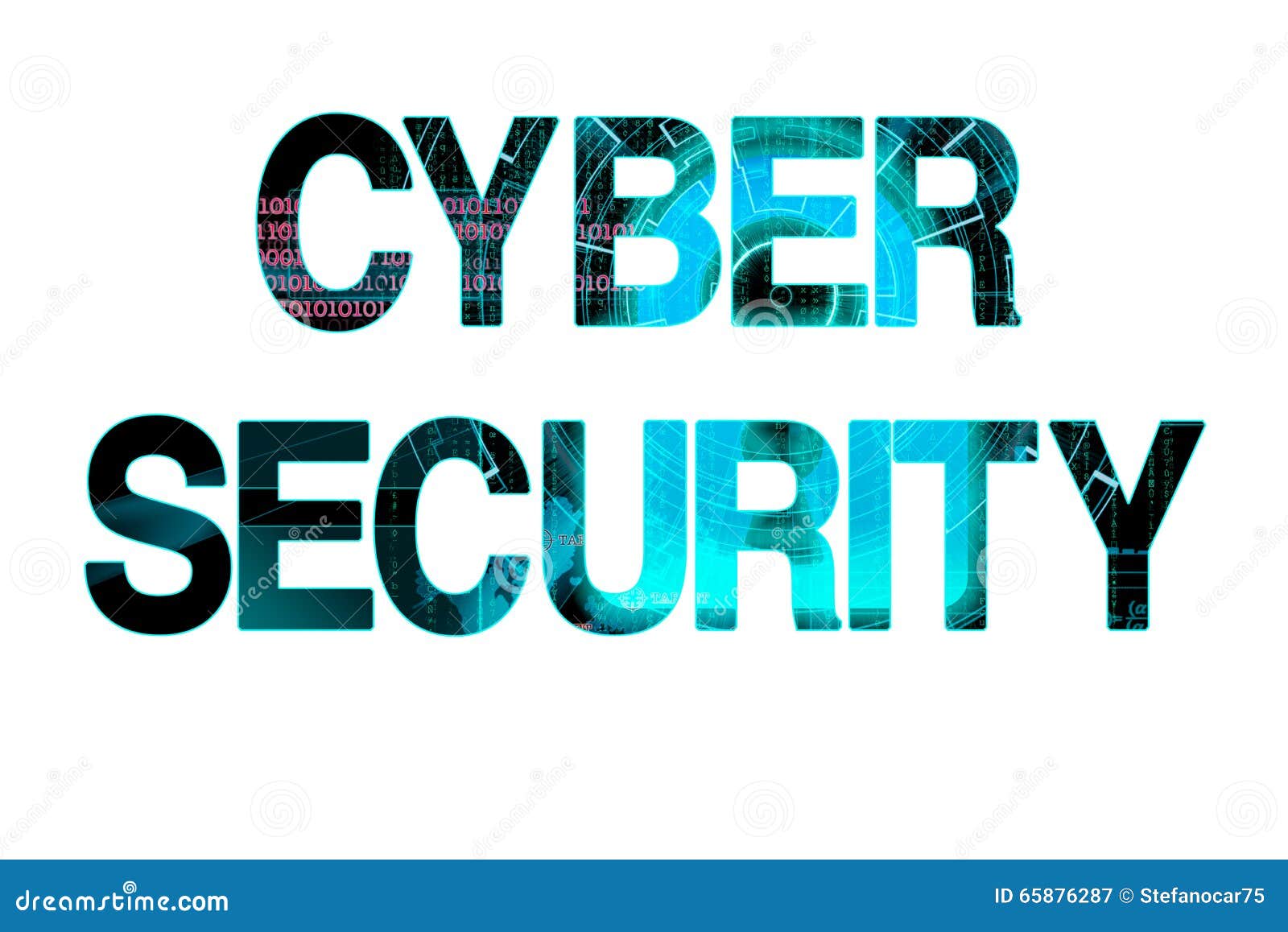 Cyber Security Laser Writing on a White Background Stock Illustration ...