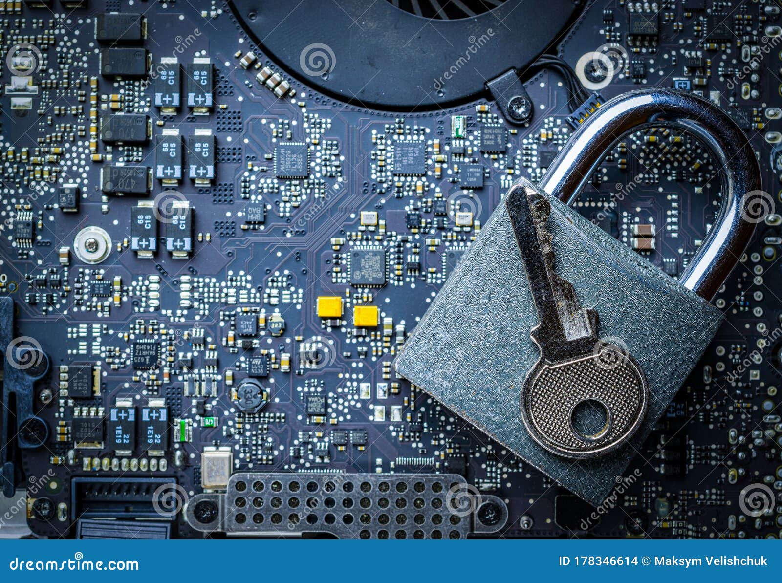 Lock On Computer Chip Stock Image | CartoonDealer.com #47383363