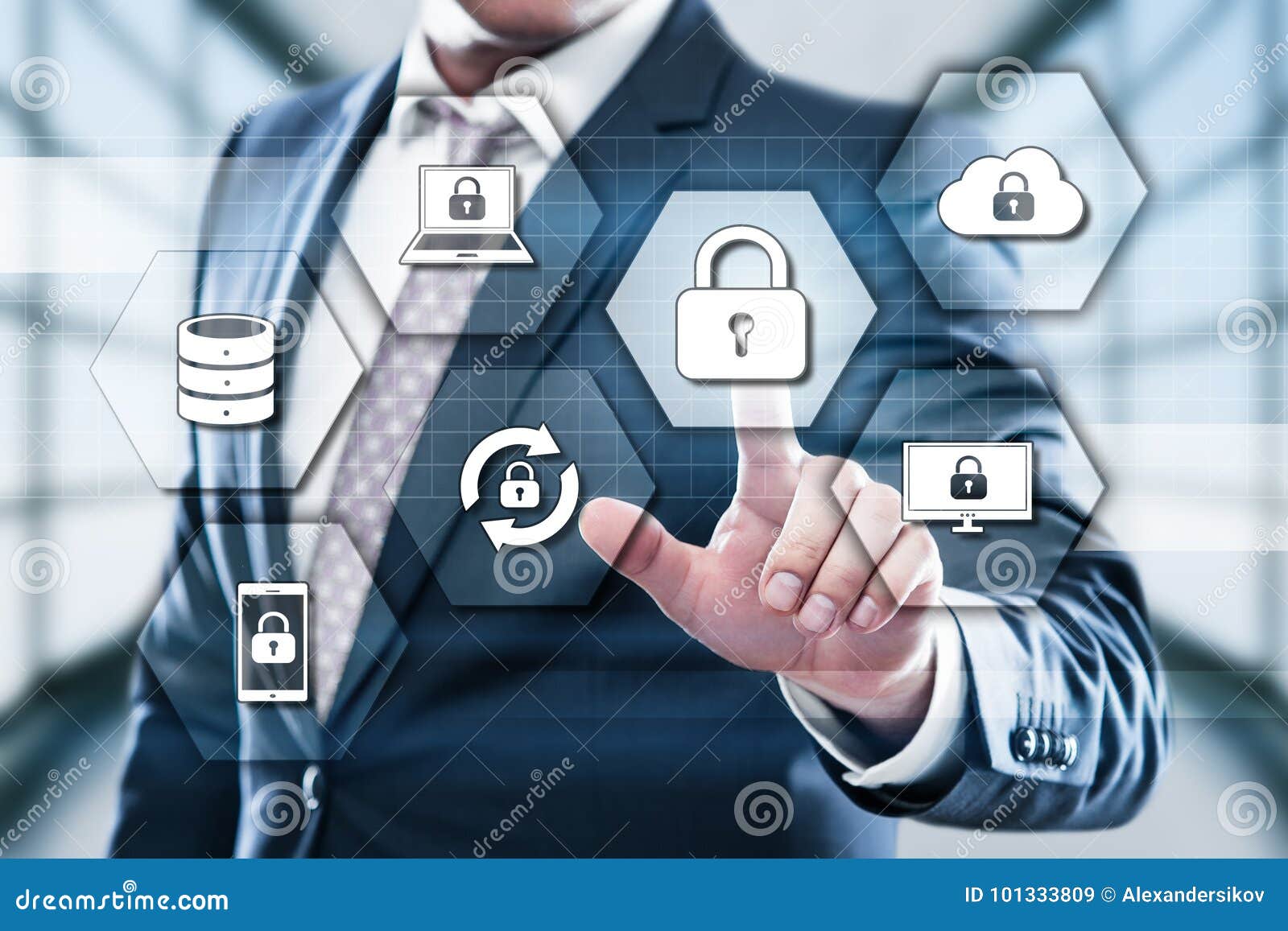 Cyber Security Lock on Digital Screen Data Protection Business ...