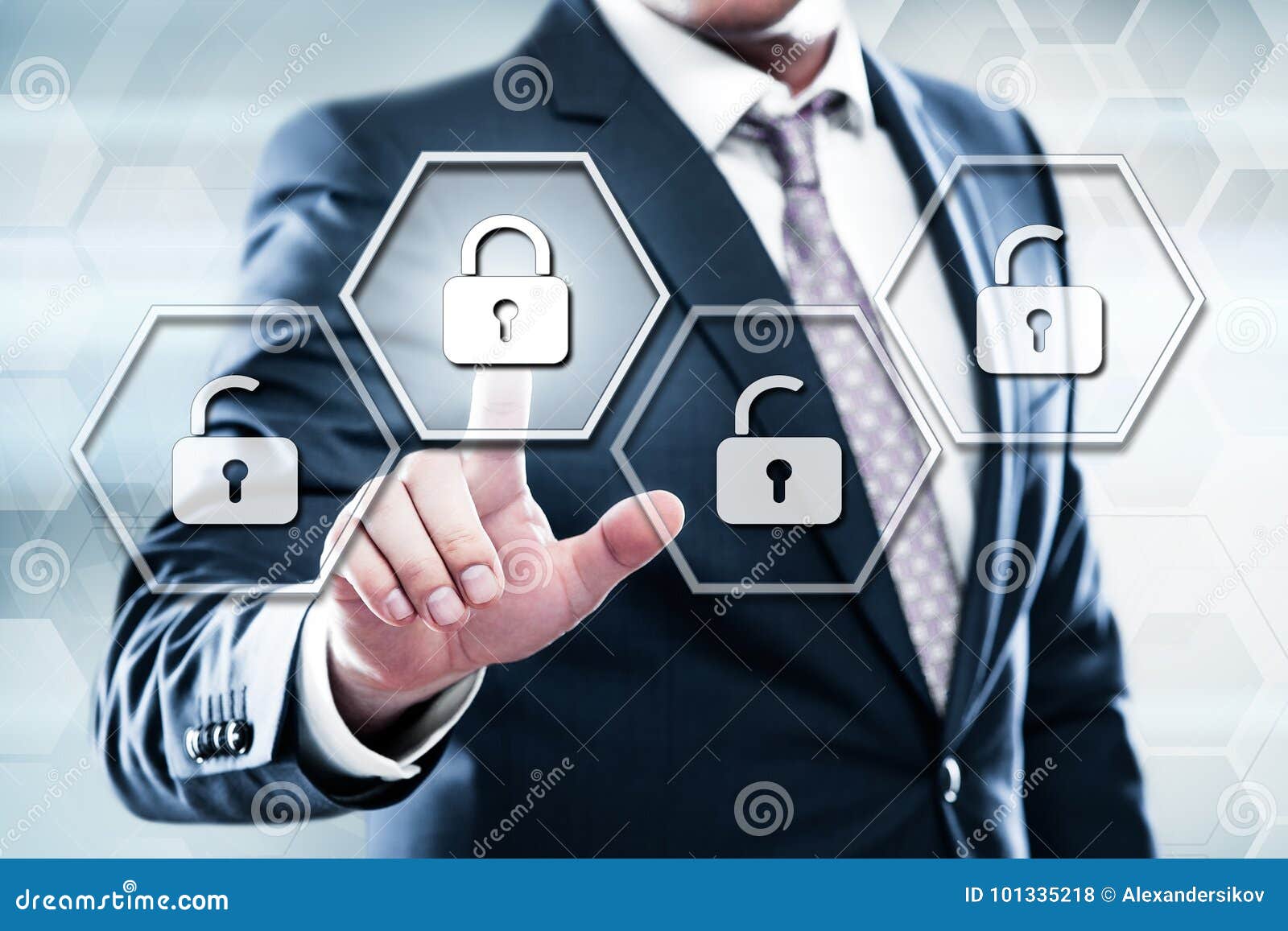 Cyber Security Lock on Digital Screen Data Protection Business ...
