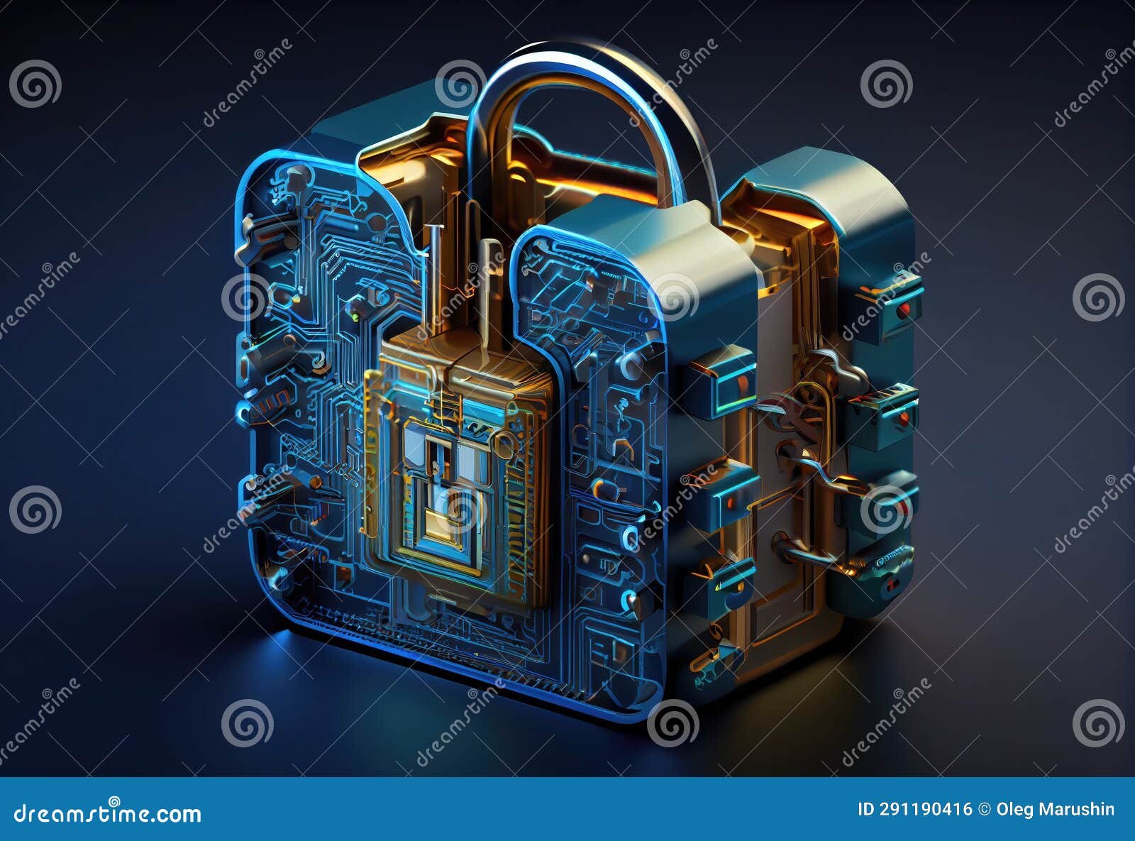 Cyber Security Lock. Internet Technology Concept of Cybersecurity and ...