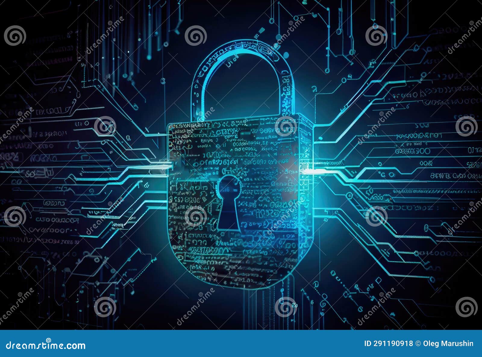 Cyber Security Lock. Internet Technology Concept of Cybersecurity and ...