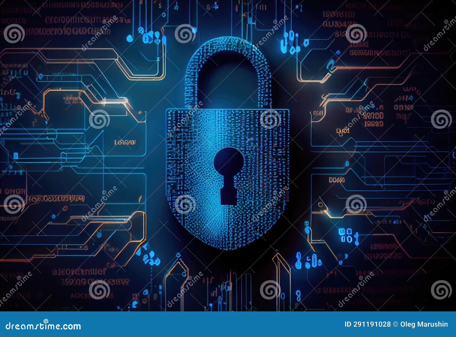 Cyber Security Lock. Internet Technology Concept of Cybersecurity and ...