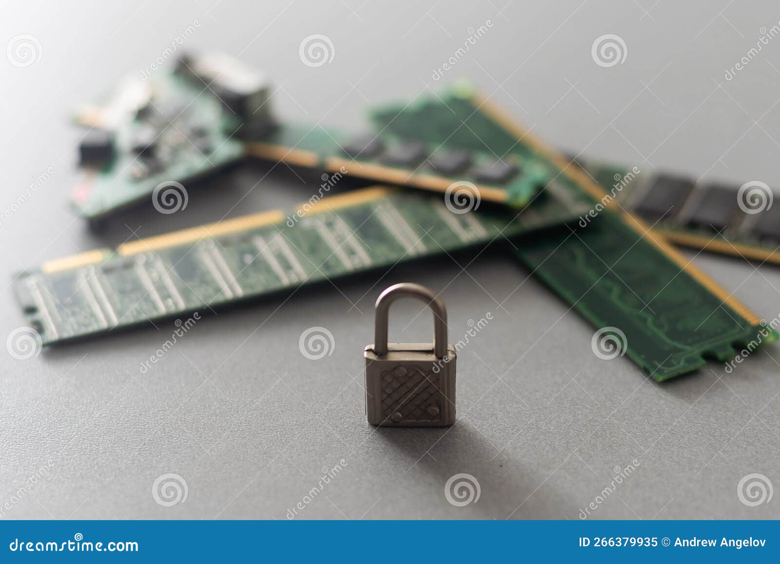 Cyber Security Lock Security Computer Data Internet Protection With Lock Key On Microscheme