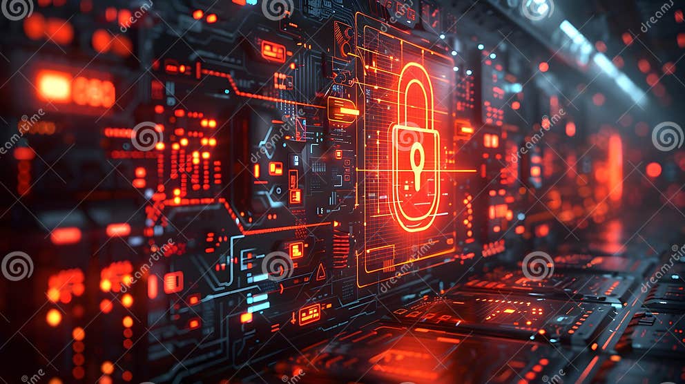 Cyber Security: Locking Down Your Digital Identity Stock Illustration - Illustration of lock ...