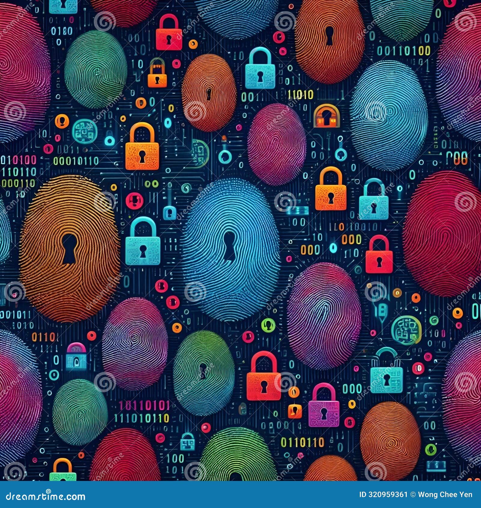 Cyber Security Locks and Fingerprint Pattern Wallpaper Stock ...