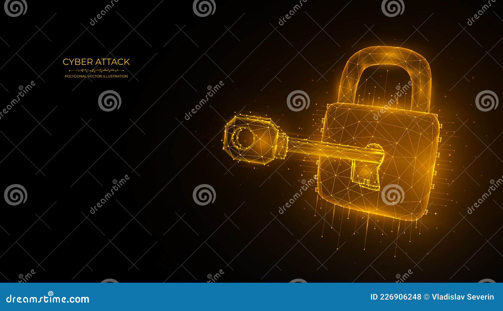 Cyber Security Low Poly Art. Stock Vector - Illustration of polygon ...