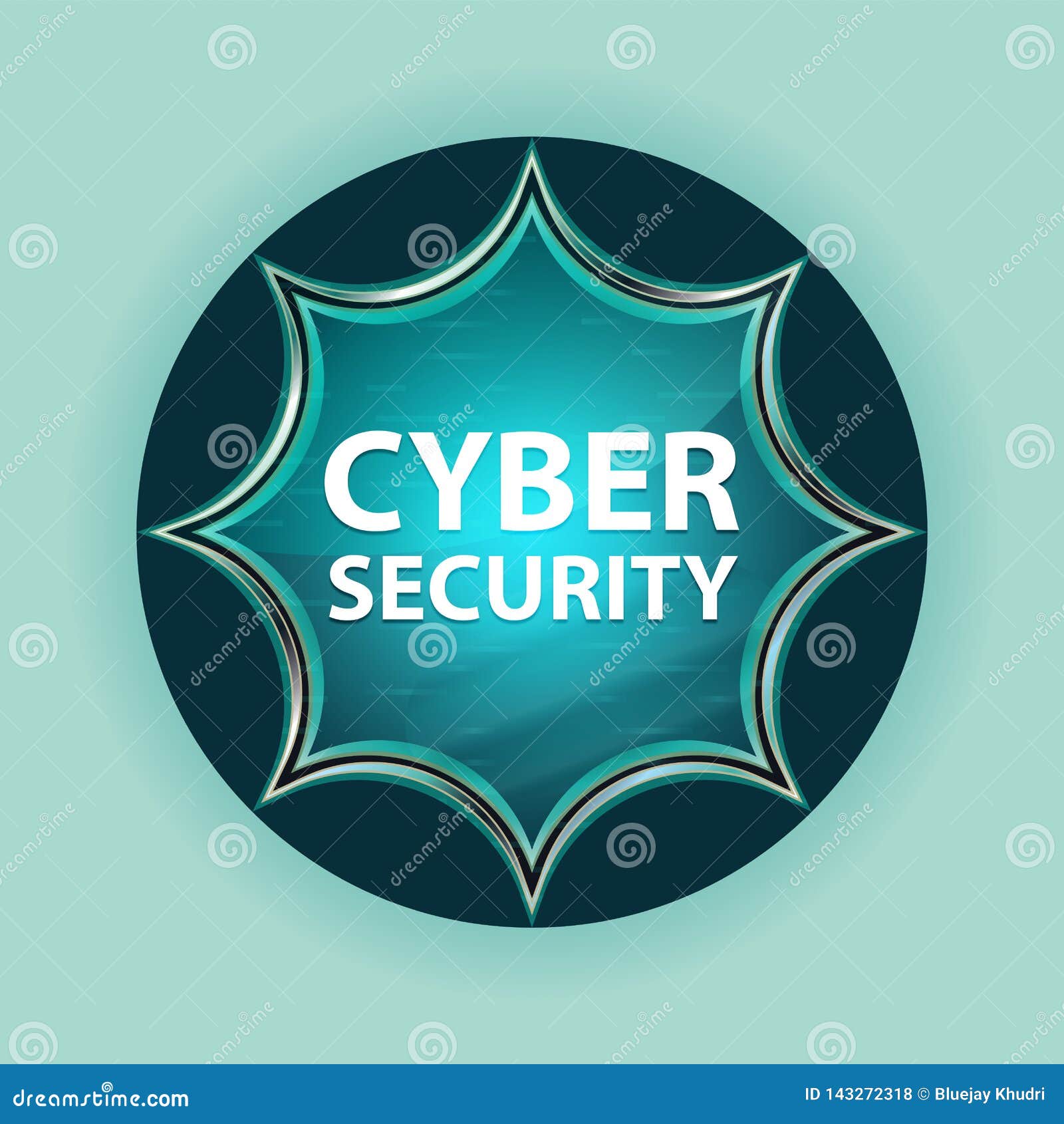 Cyber Security Magical Glassy Sunburst Blue Button Sky Blue Background ...