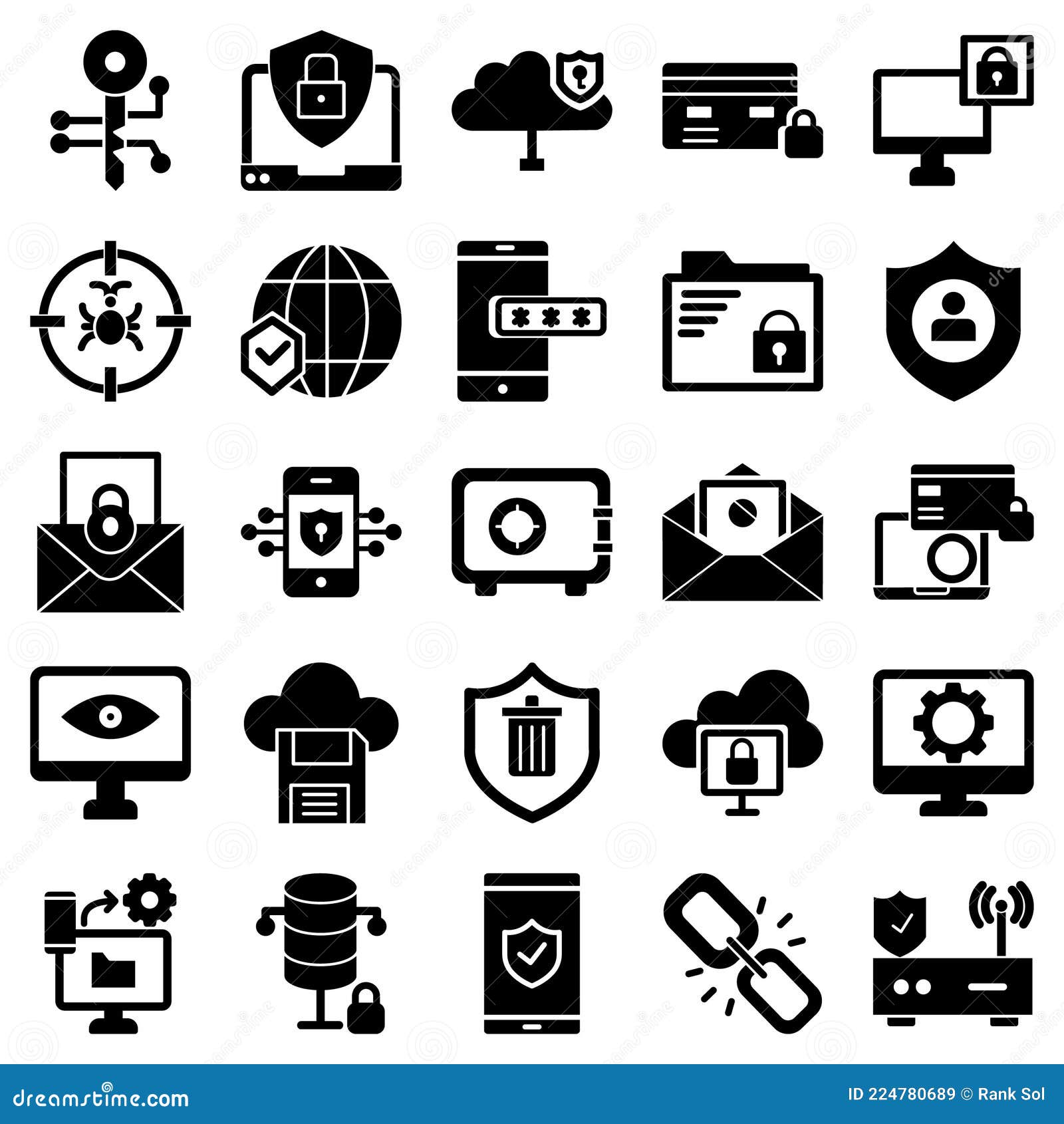 Cyber Security Icon Which Can Easily Modify or Edit Stock Vector ...